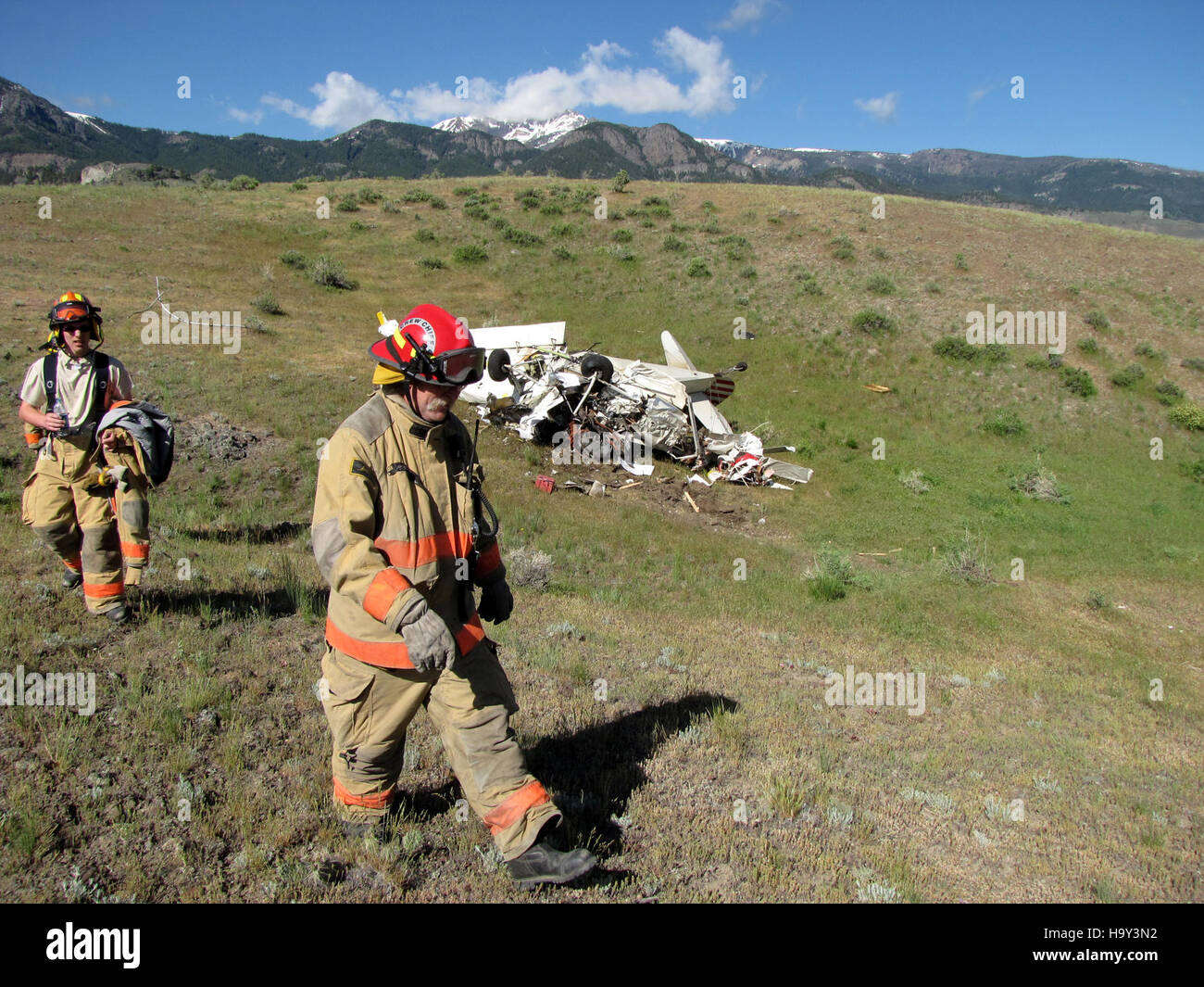 This image captures the remains of a plane crash site within ...
