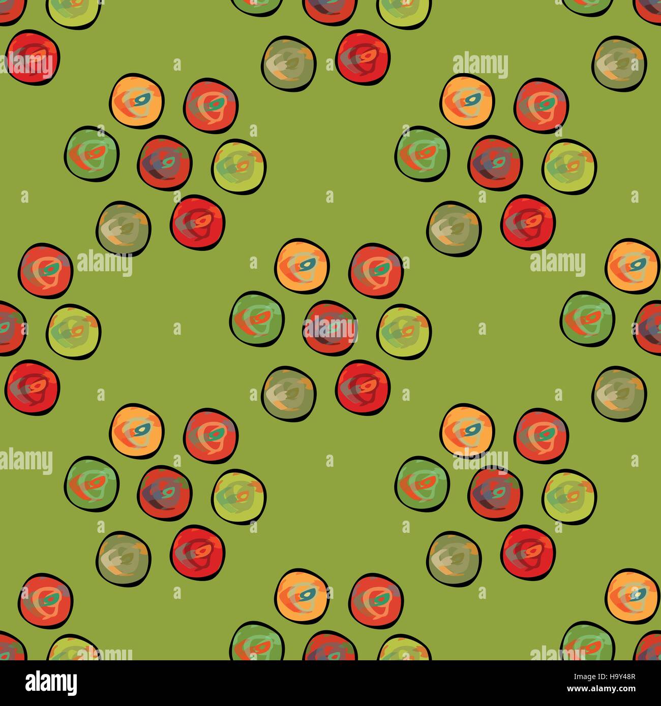 Abstract circles background seamless vector pattern. Vector ...