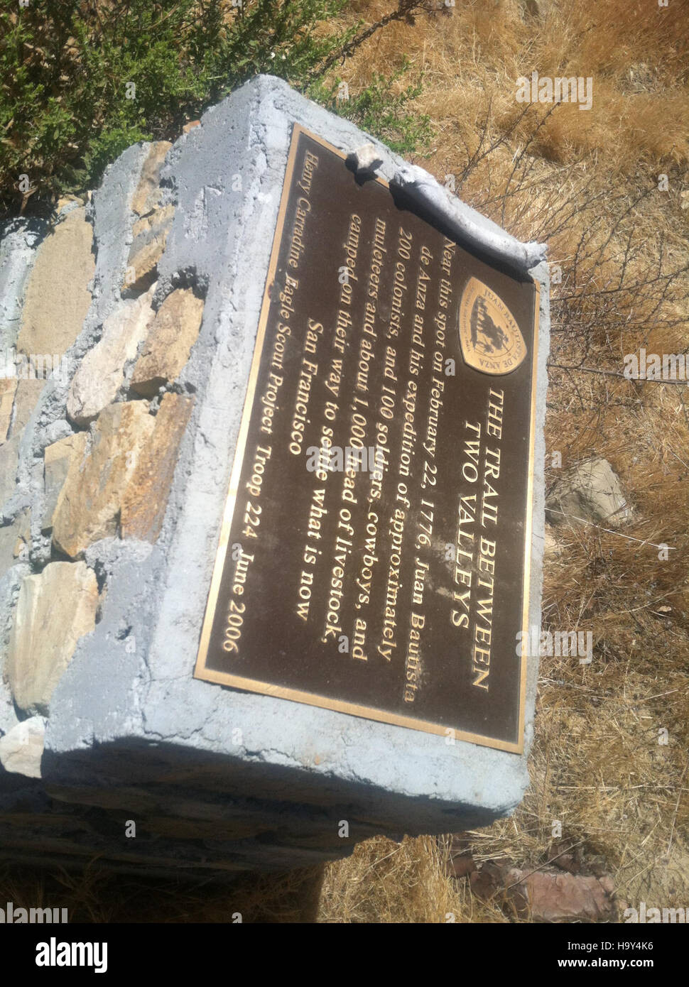 The Anza Trail wayside in Calabasas marks an important historical and ...