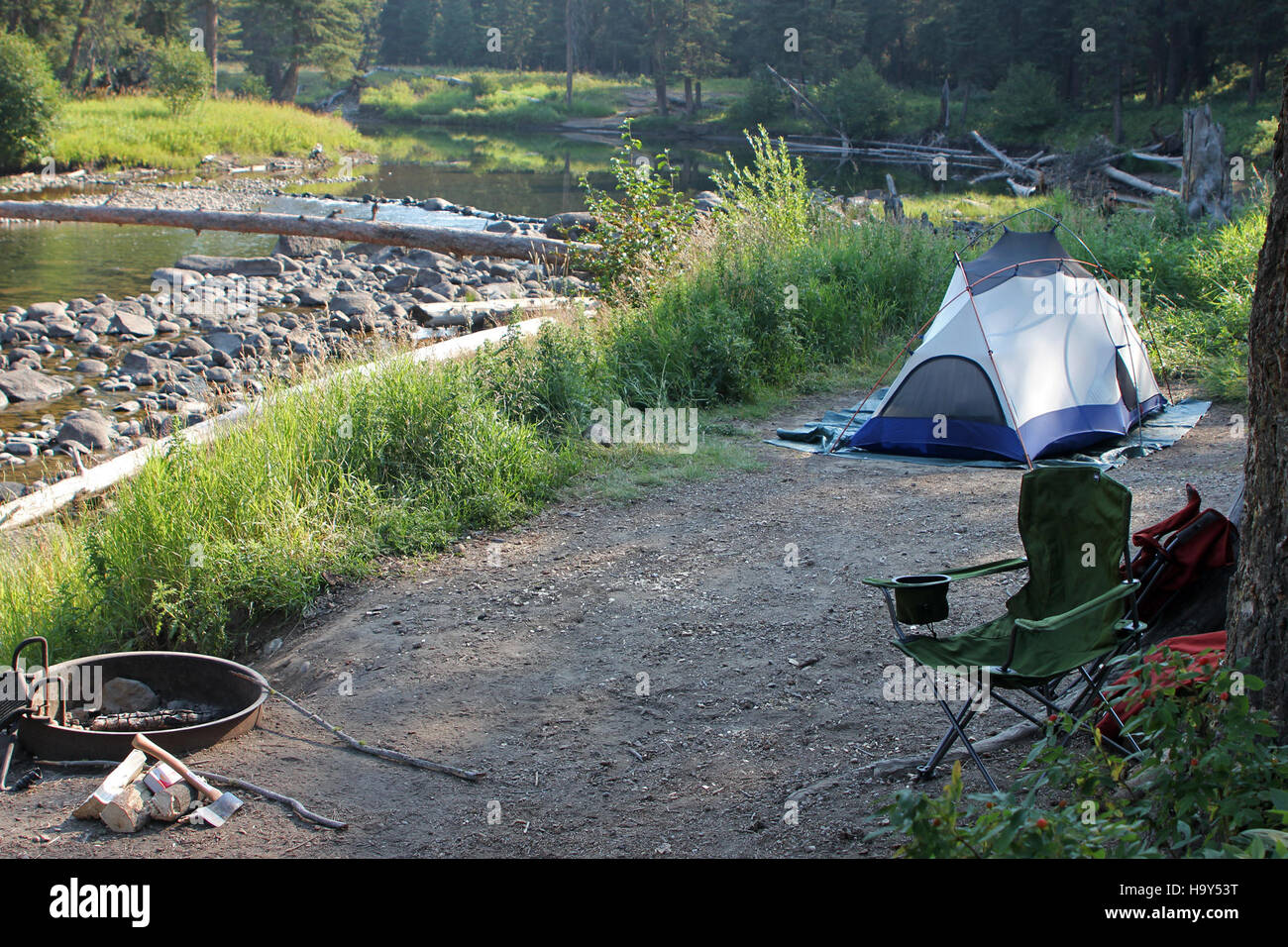The Slough Creek Campground in Yellowstone National Park, known for its ...