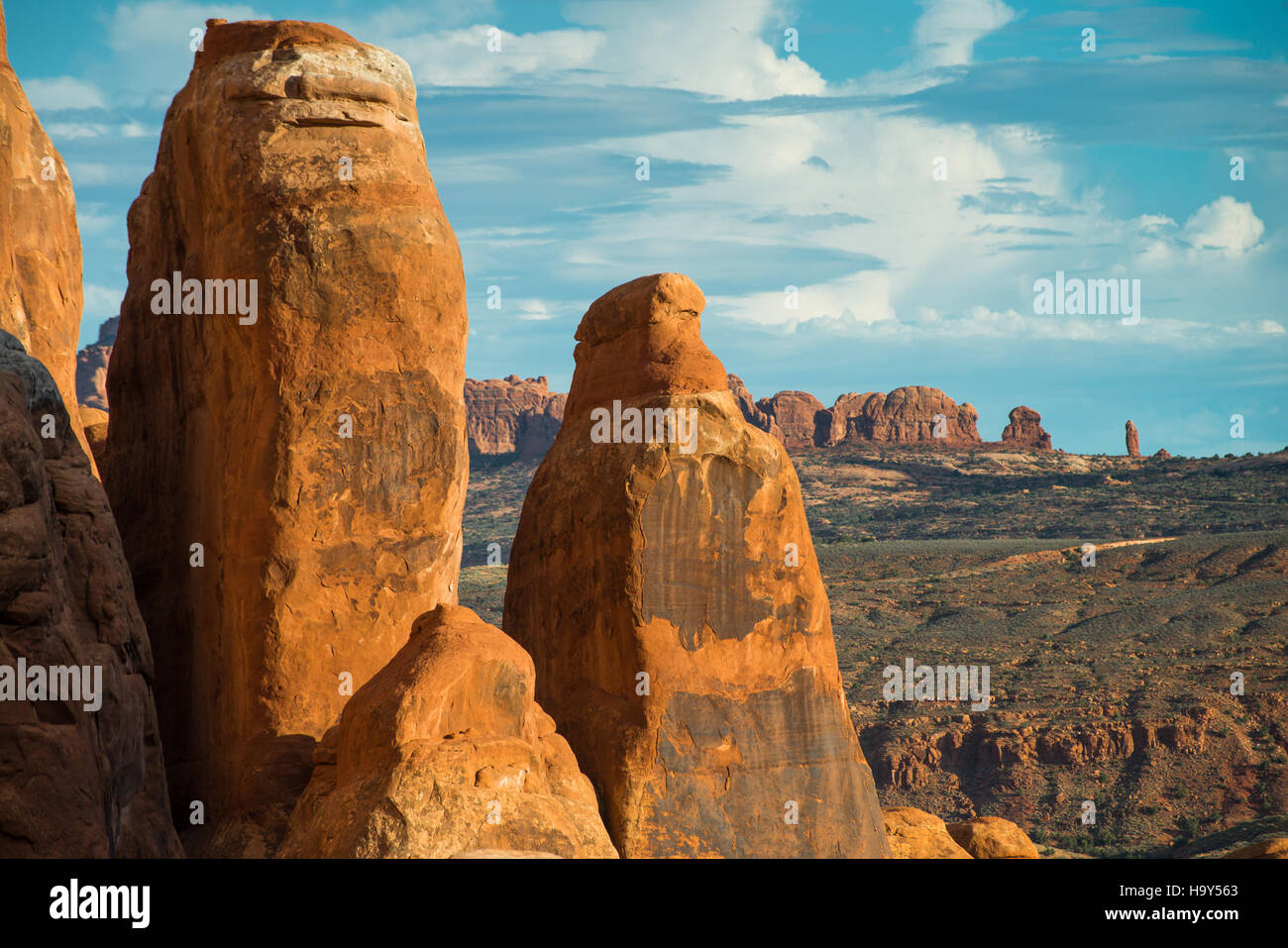 Monoliths at Arches National Park, iconic rock formations that stand as ...