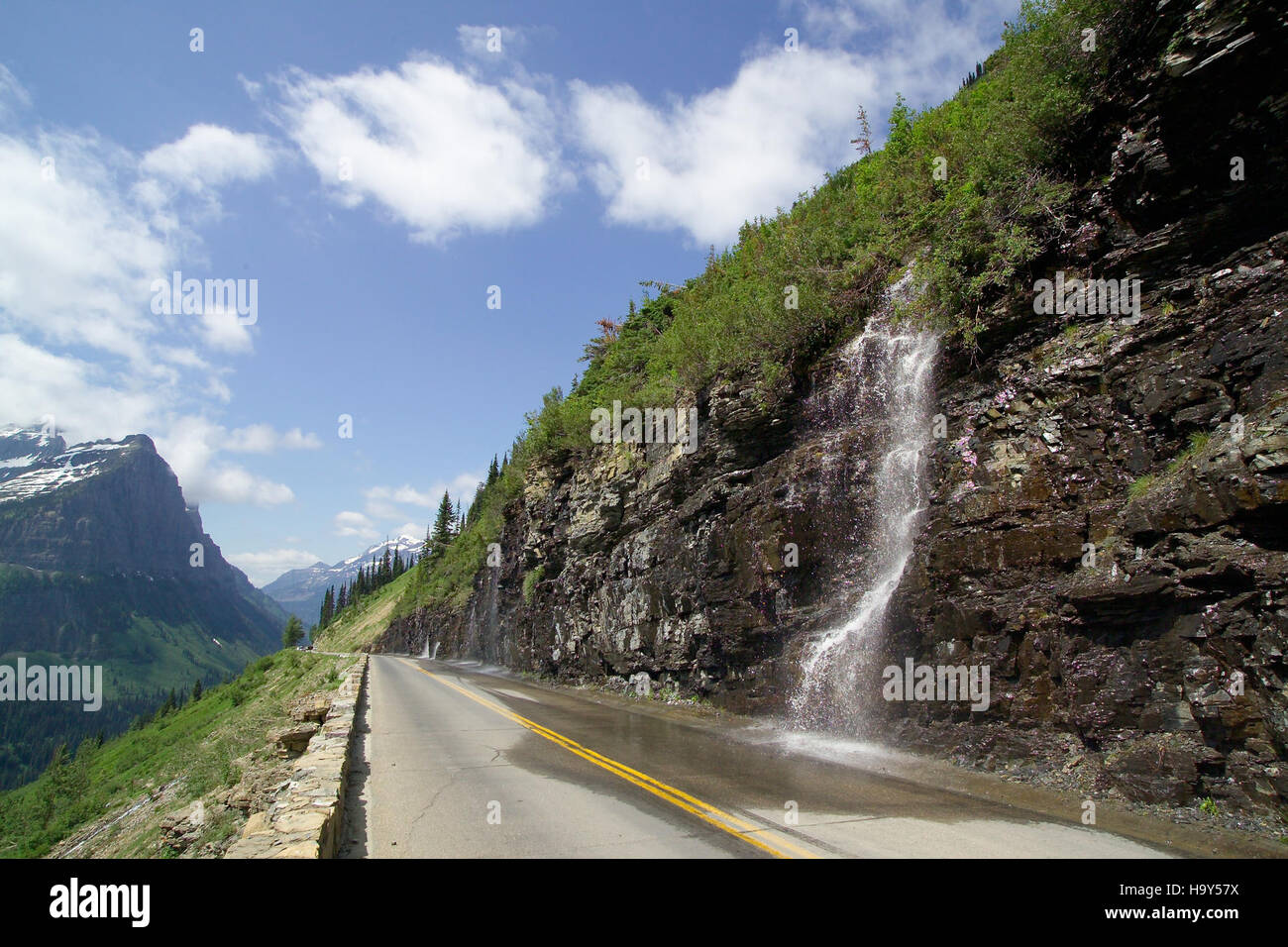 The Weeping Wall in Glacier National Park, a distinctive natural ...