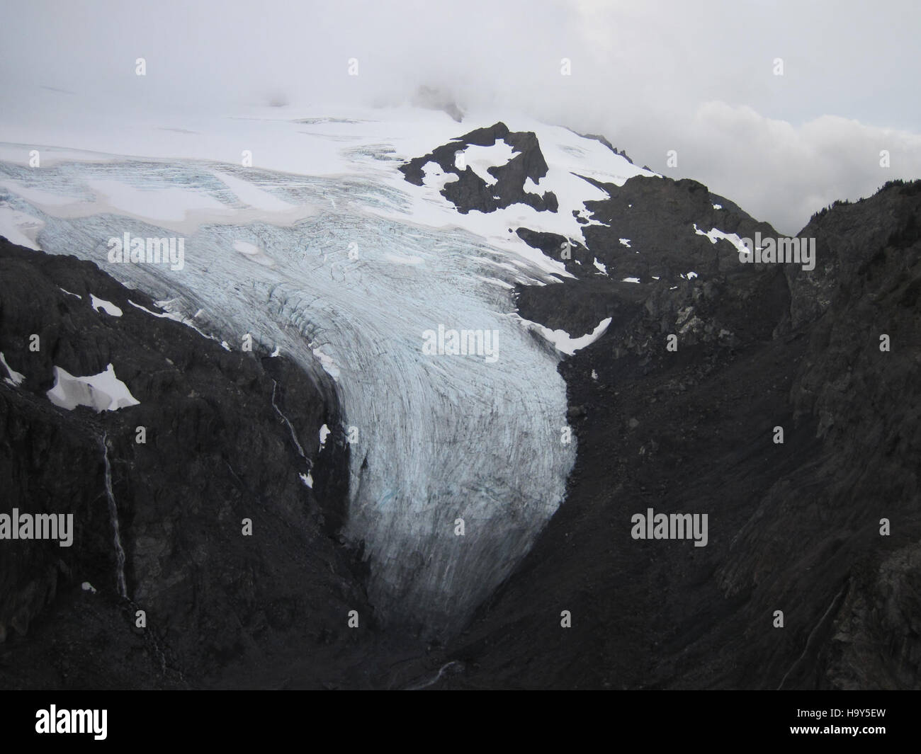 The glacier toe at Olympic National Park is a prominent feature, with ...