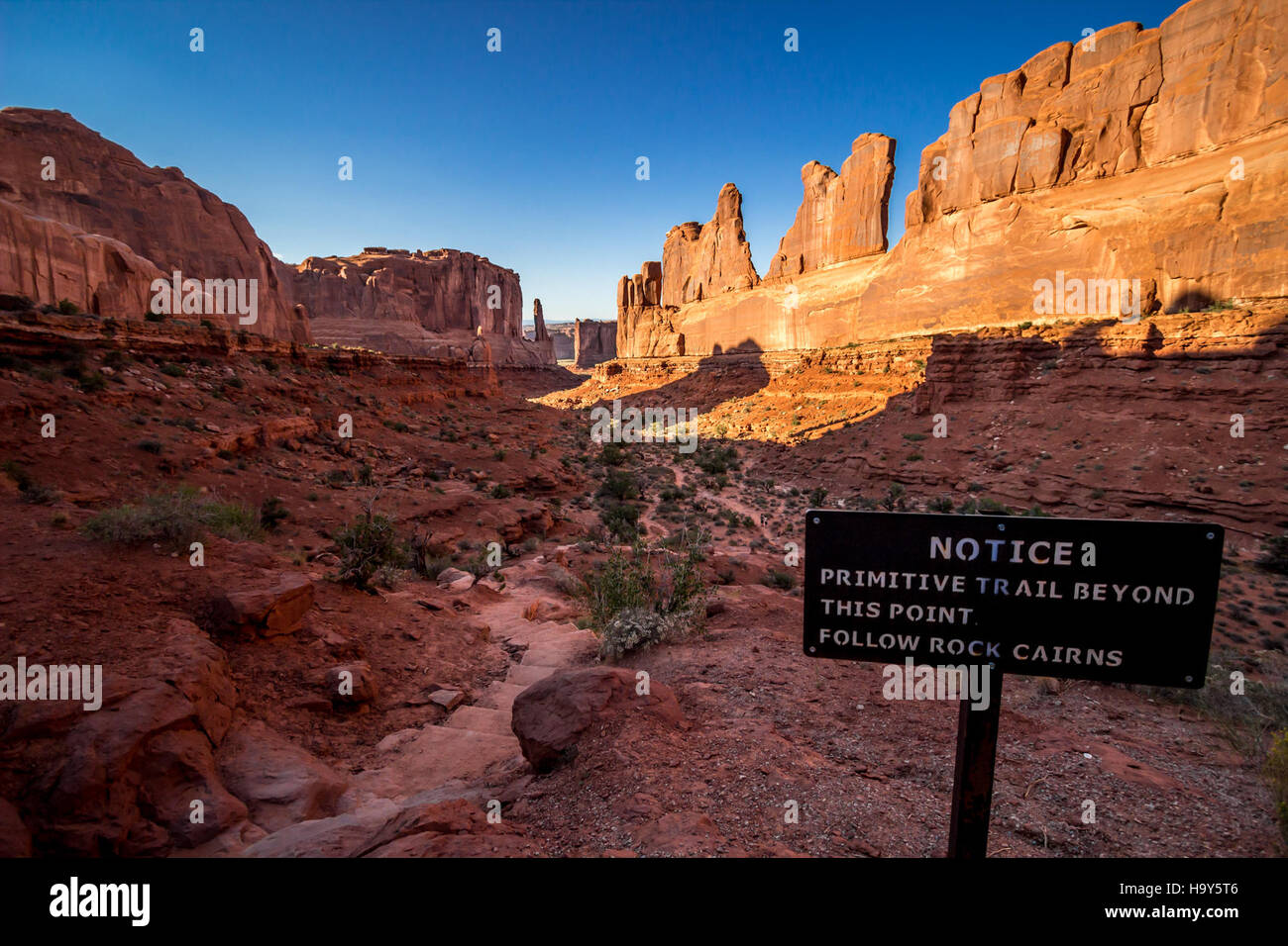 This image from Arches National Park shows the Primitive Park Avenue ...