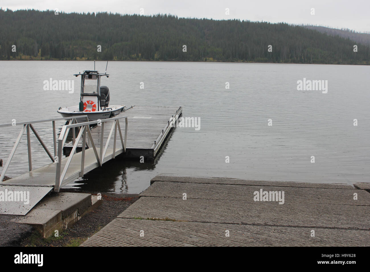 Lewis Lake boat ramp, located in a National Park, provides access to ...