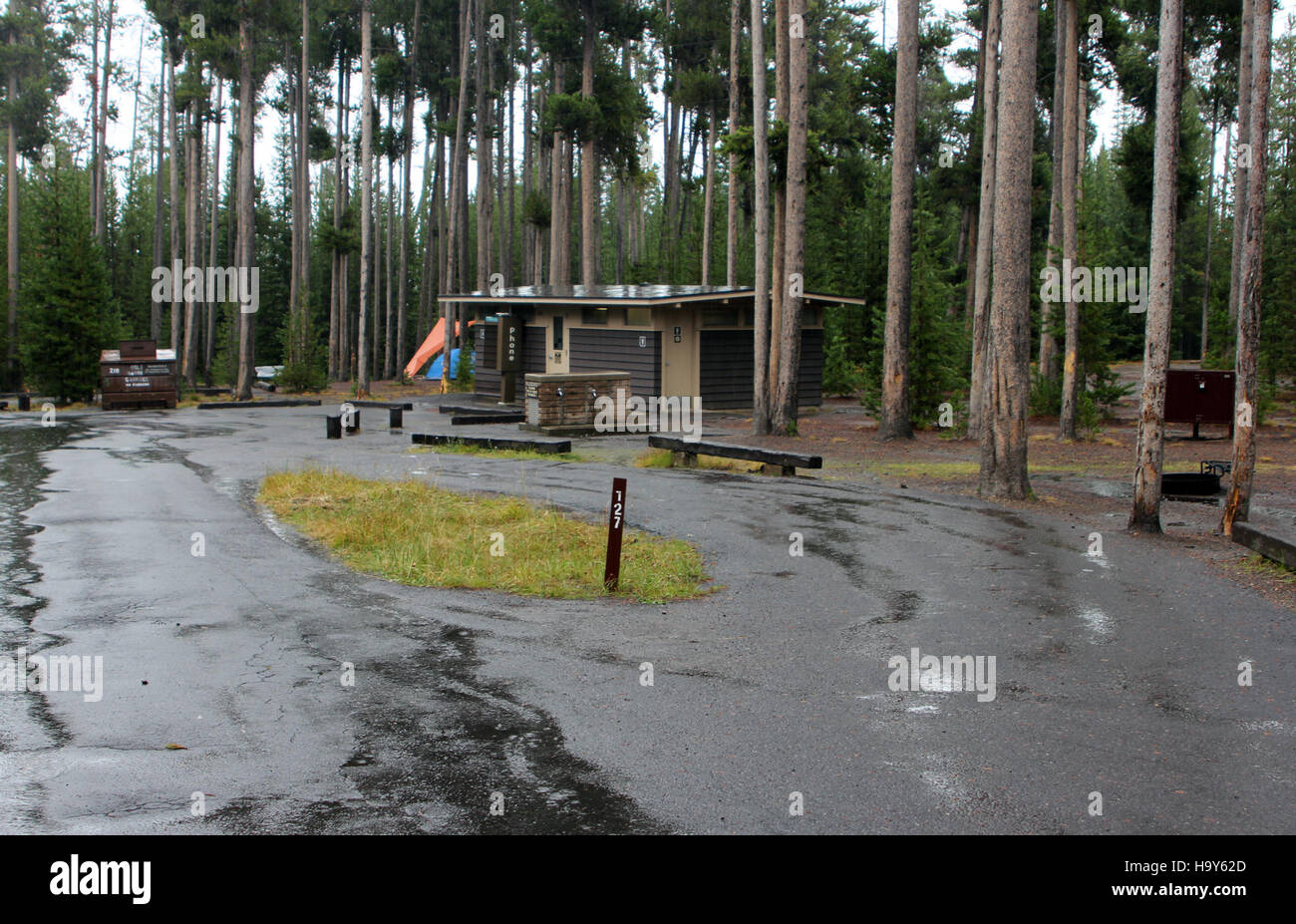 The Yellowstone National Park features well-maintained restroom ...