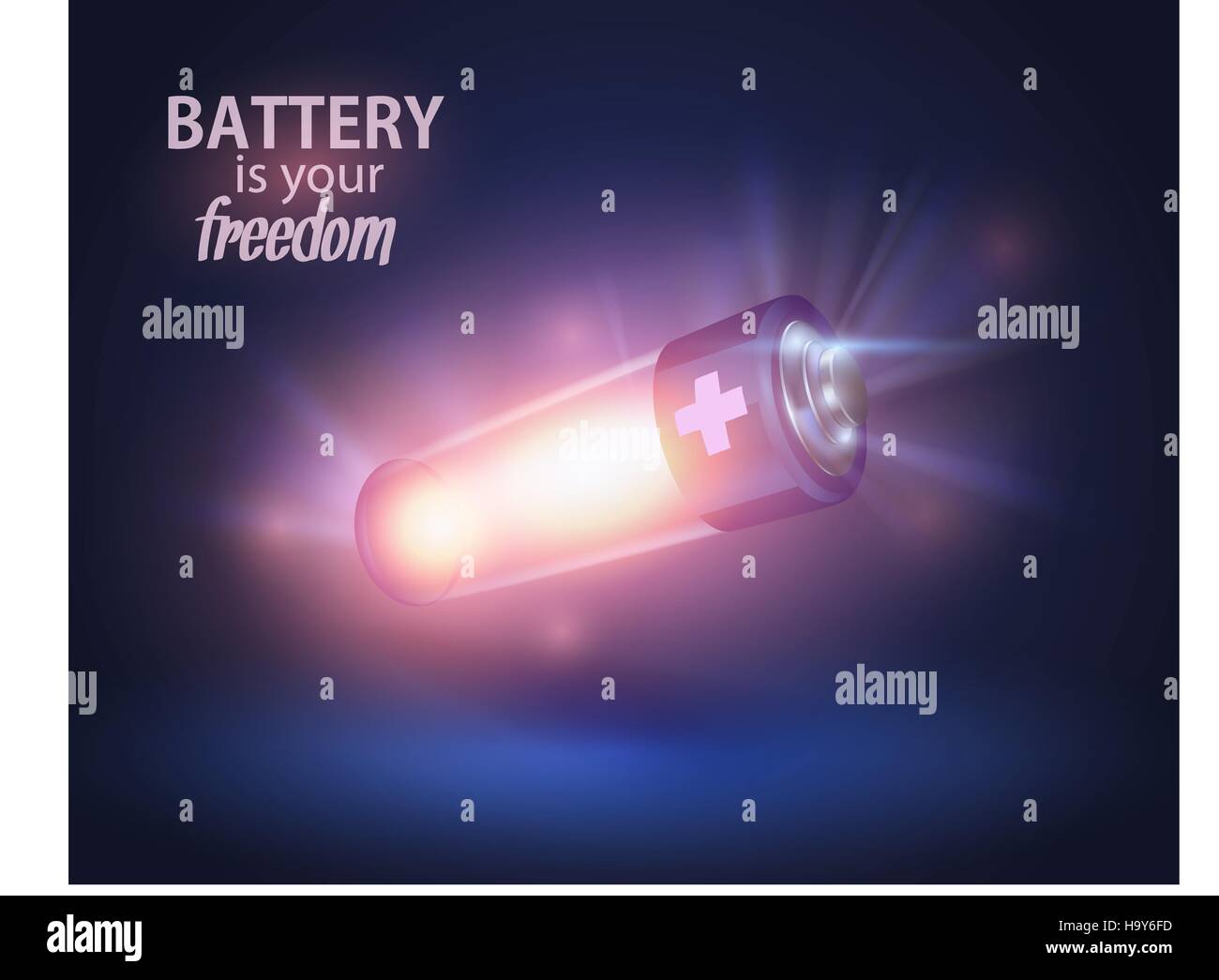 Power battery, full charge with lighting. Alternative energy Stock ...