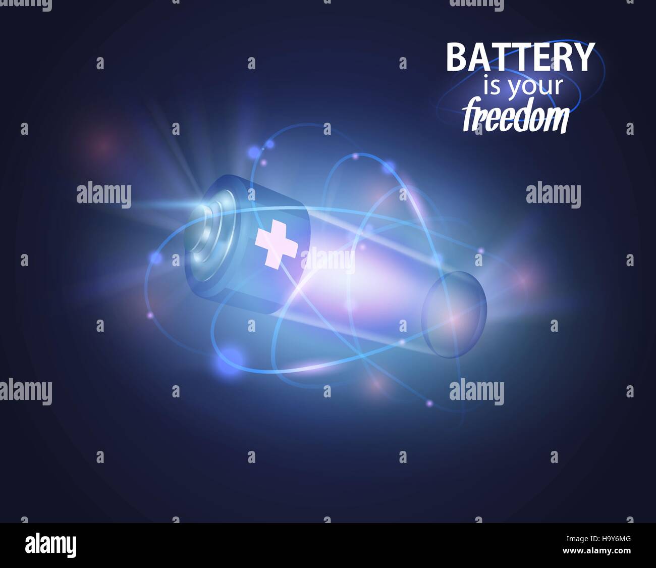 Power battery, full charge with lighting. Alternative energy Stock ...