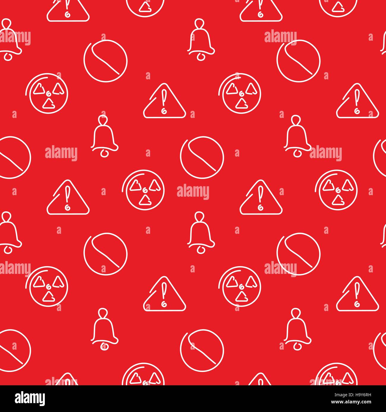 Danger and alarm red seamless pattern. Vector illustration Stock Vector ...