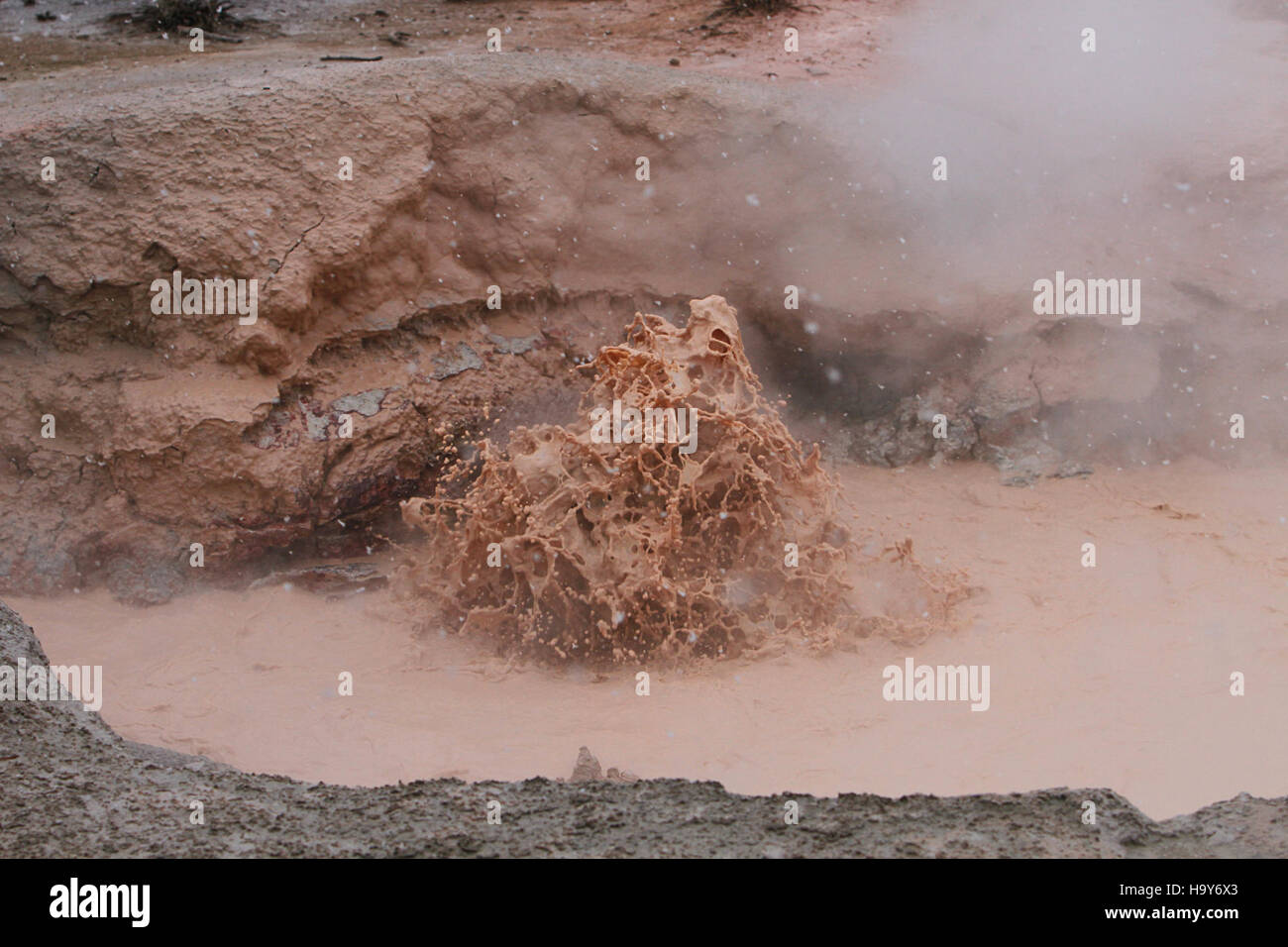 The Red Spouter, located in Yellowstone National Park, is one of the ...