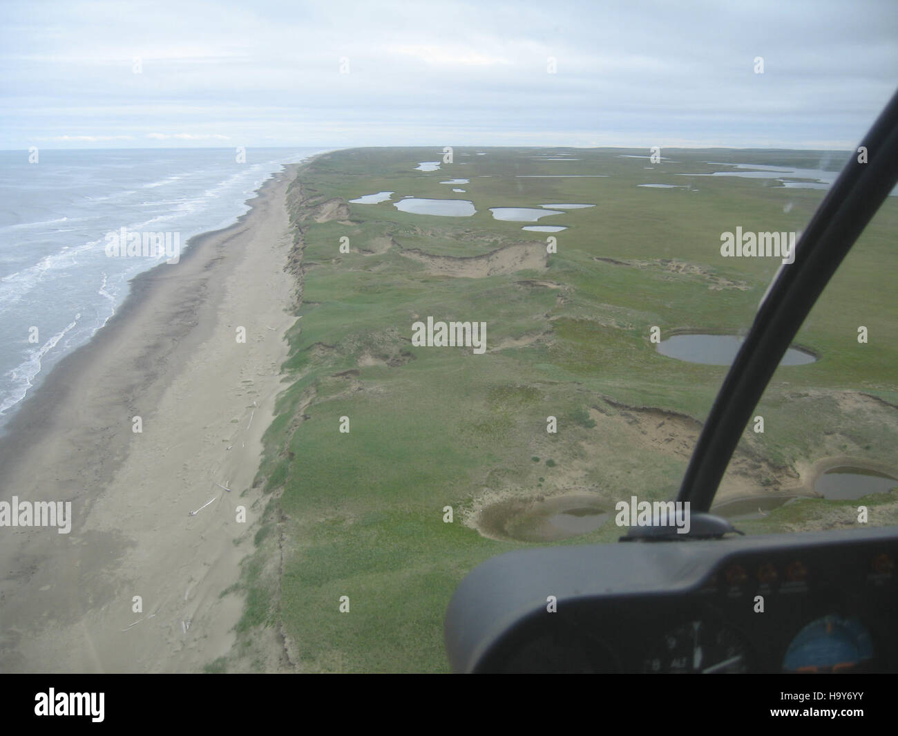 The Bering Land Bridge coastline connects Alaska to Russia and holds ...