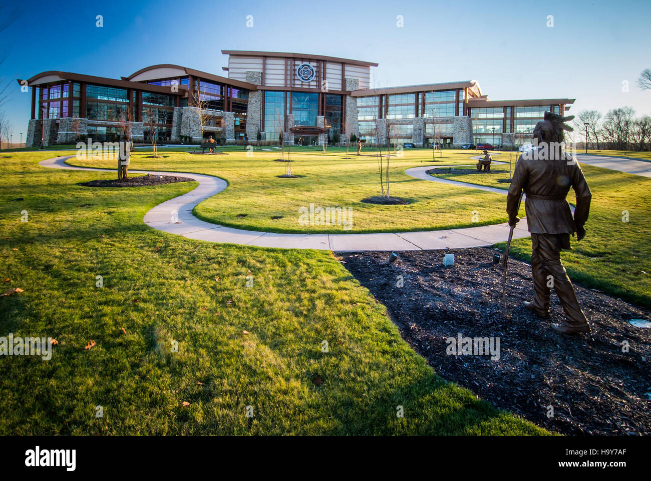 This image shows the Mohegan Tribe Community Center in Connecticut ...