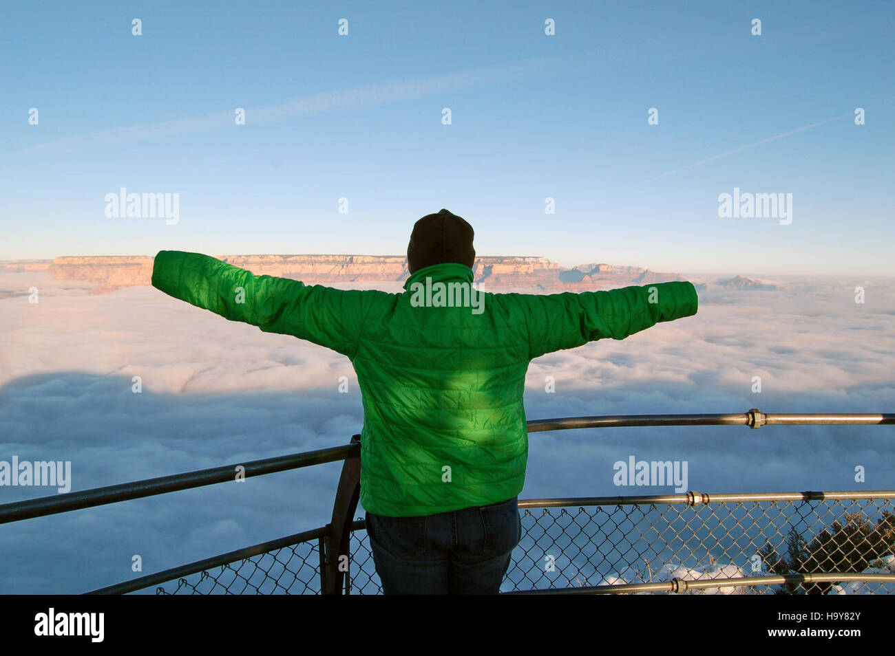 A rare cloud inversion phenomenon occurs over the Grand Canyon at ...