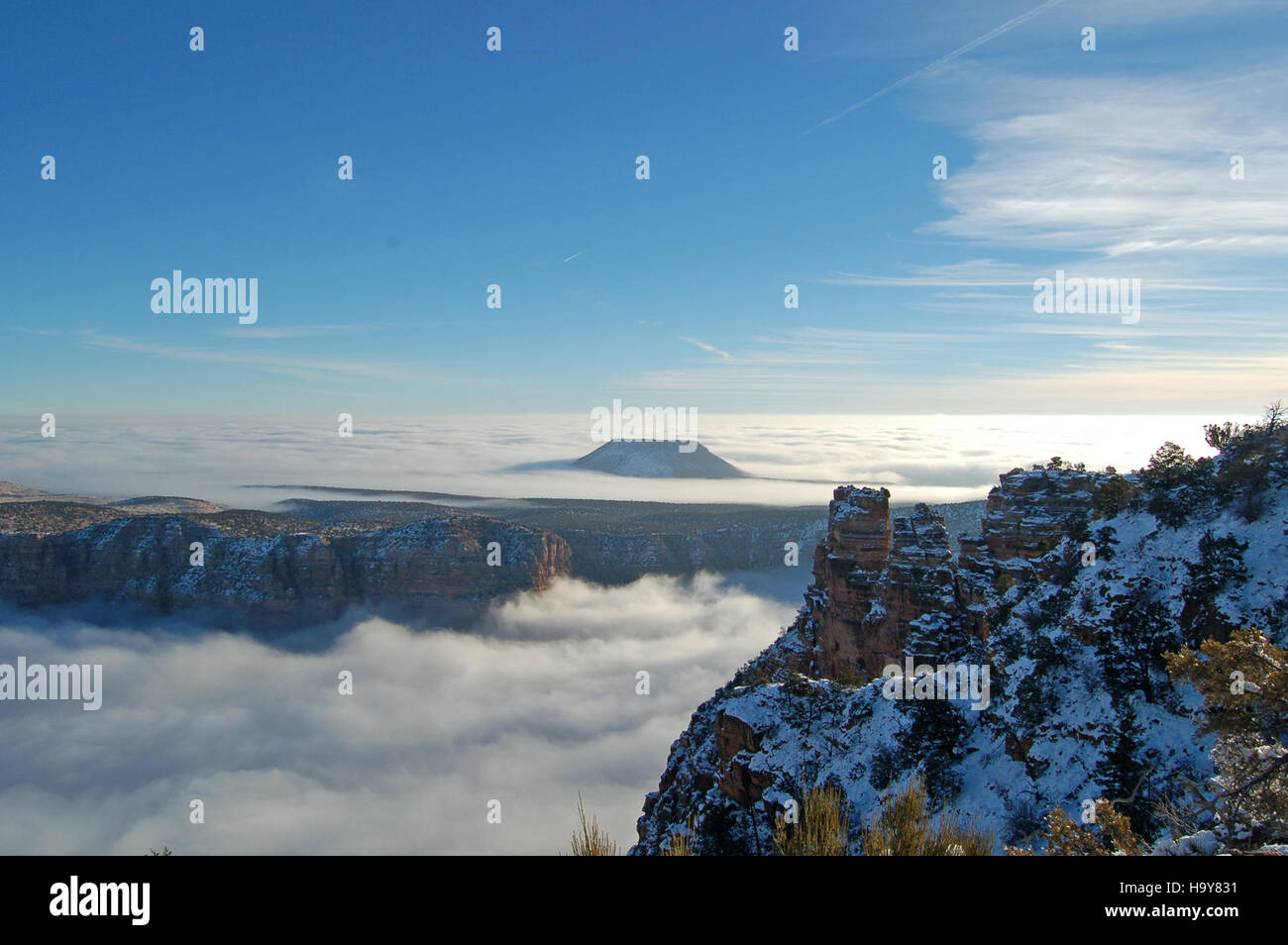 Grand Canyon National Park Cloud Inversion from Desert View Stock Photo ...