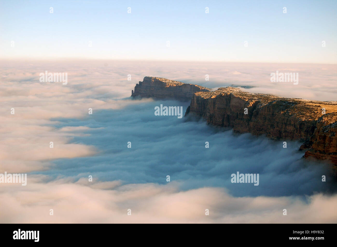 A cloud inversion seen from Desert View in the Grand Canyon creates a ...