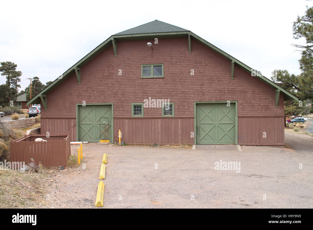 The Mule Barn in Grand Canyon National Park, a historic building dating ...