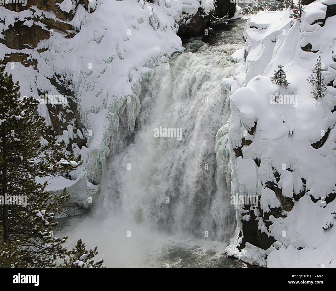 The Upper Falls of the Yellowstone River, located in Yellowstone ...