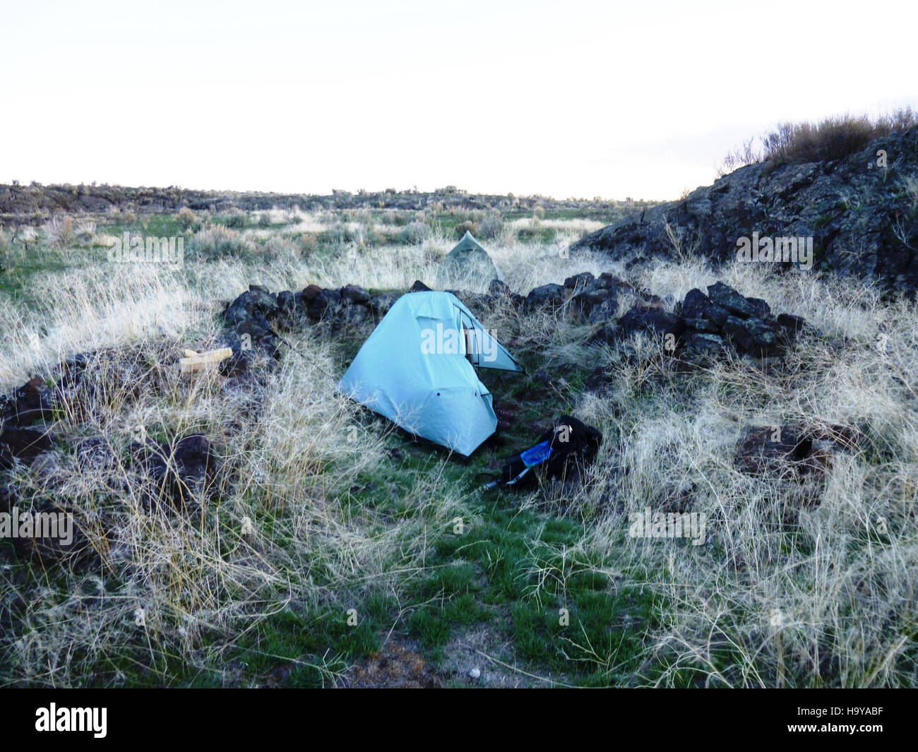A view of a campsite located in the Craters of the Moon National ...