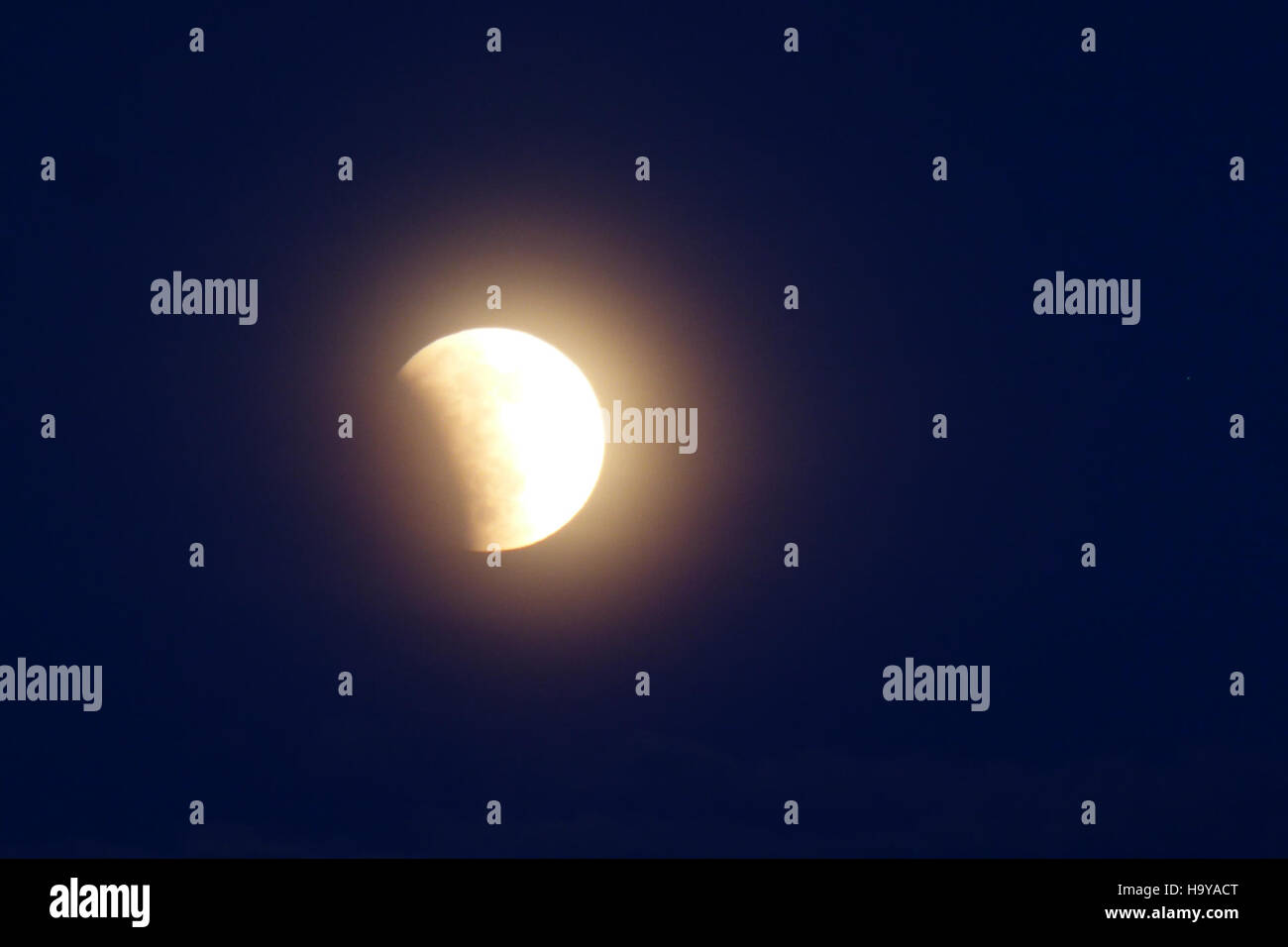 This striking image shows the total lunar eclipse on April 14, 2014 ...