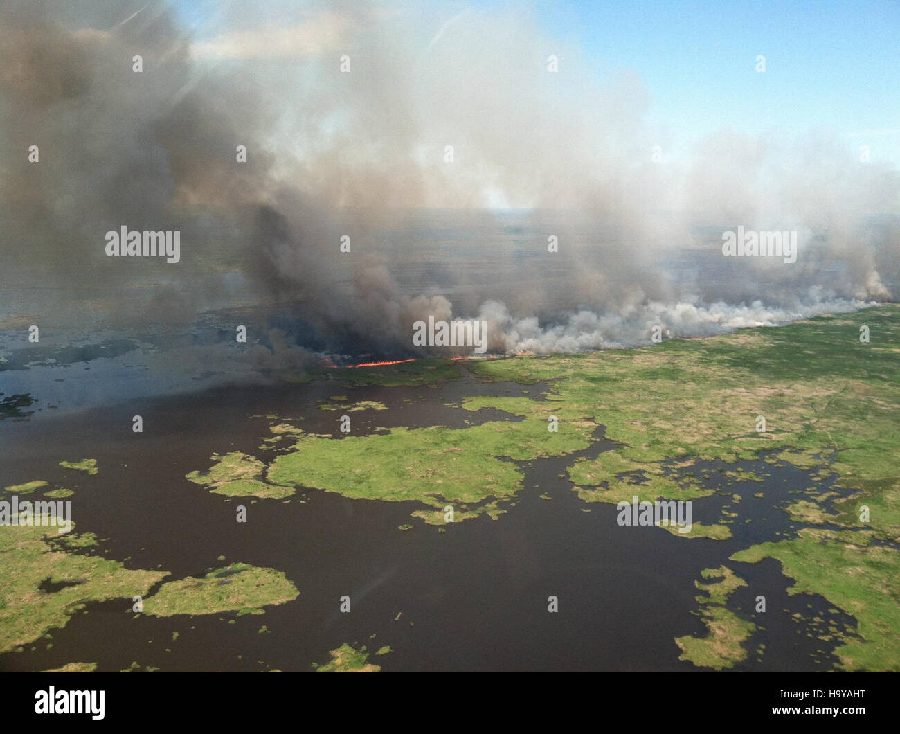 This image shows the Teal Fire, a wildfire that occurred in 2014 ...