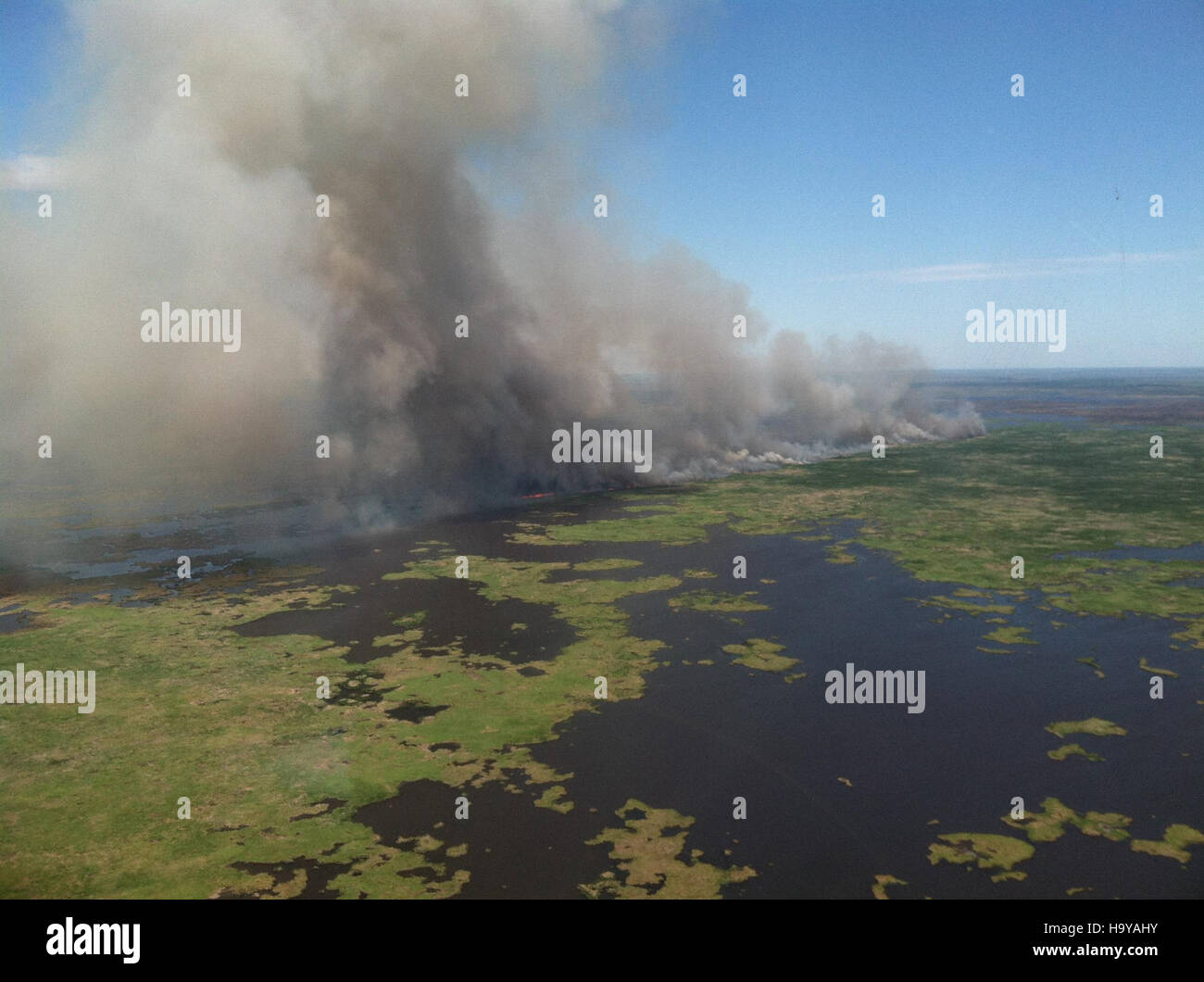 This image, captured by the USDA, shows the Teal Fire wildfire, which ...