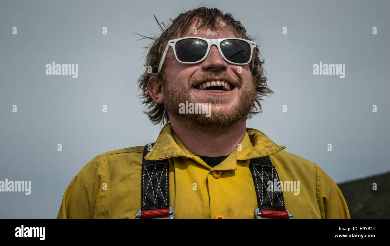 Firefighters participate in rope rappel training at Salmon Air Base ...