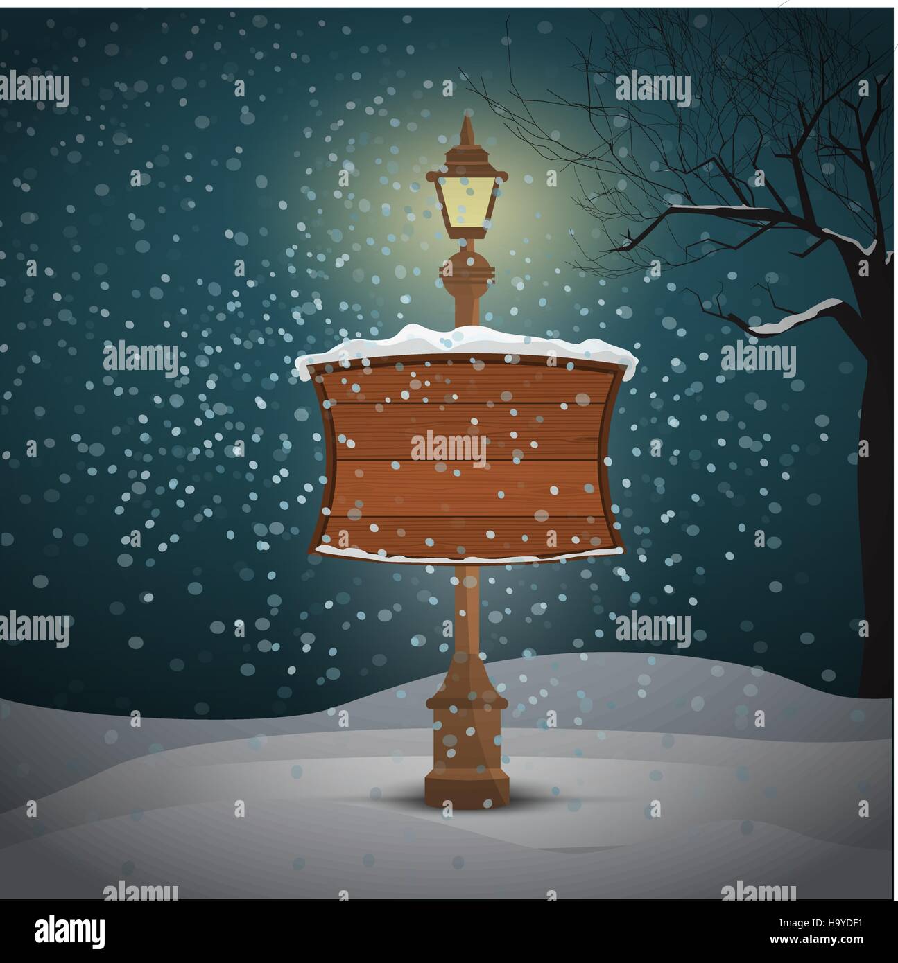 Christmas greeting card - snowy winter background Stock Vector Image ...