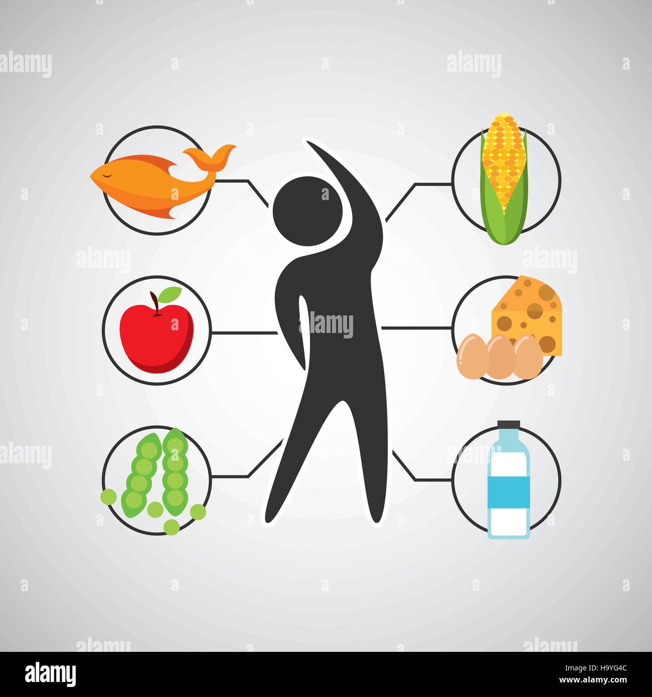 Muscle man eating protein Stock Vector Images - Alamy