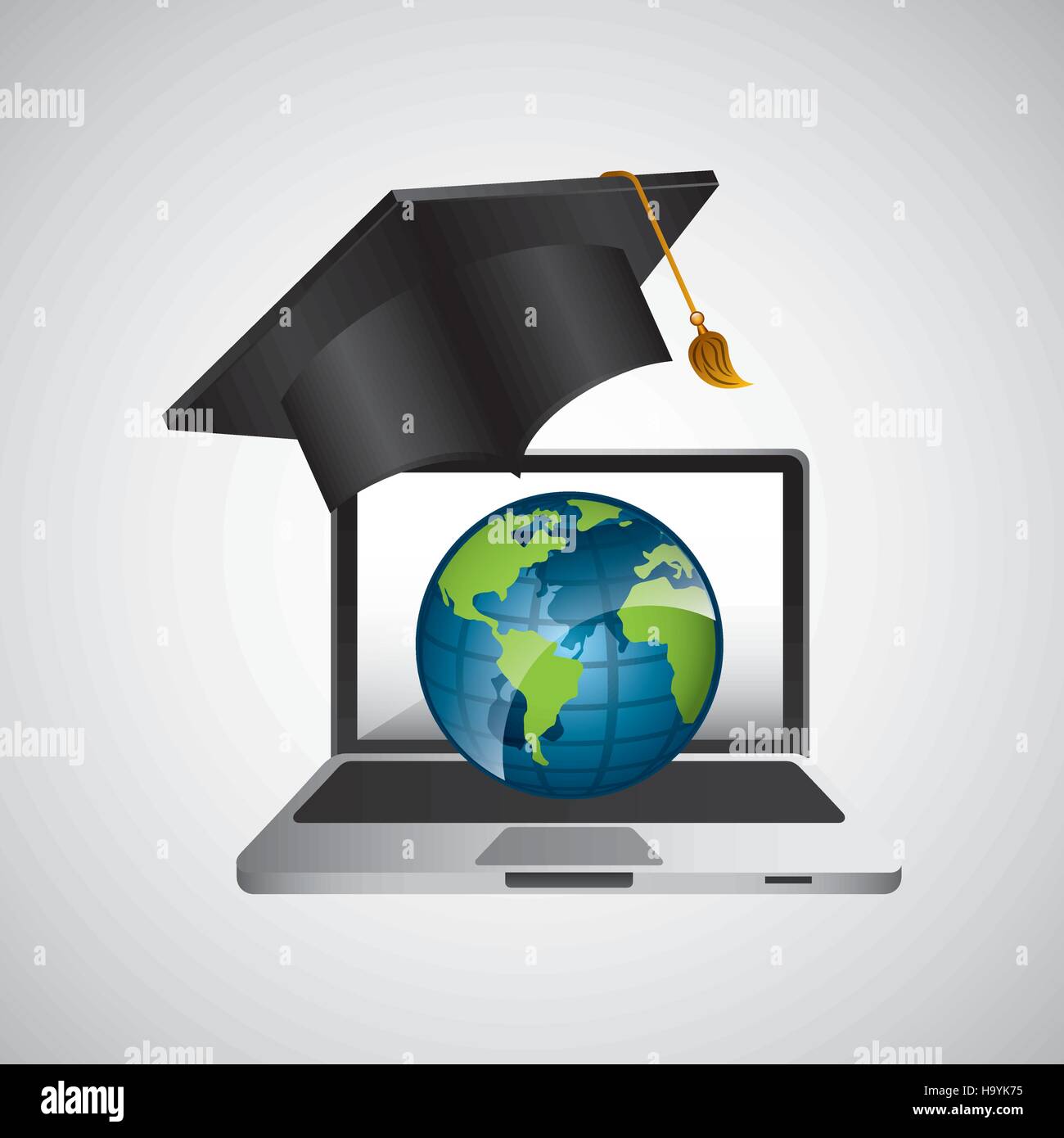 online education concept globe map graphic vector illustration eps 10 ...