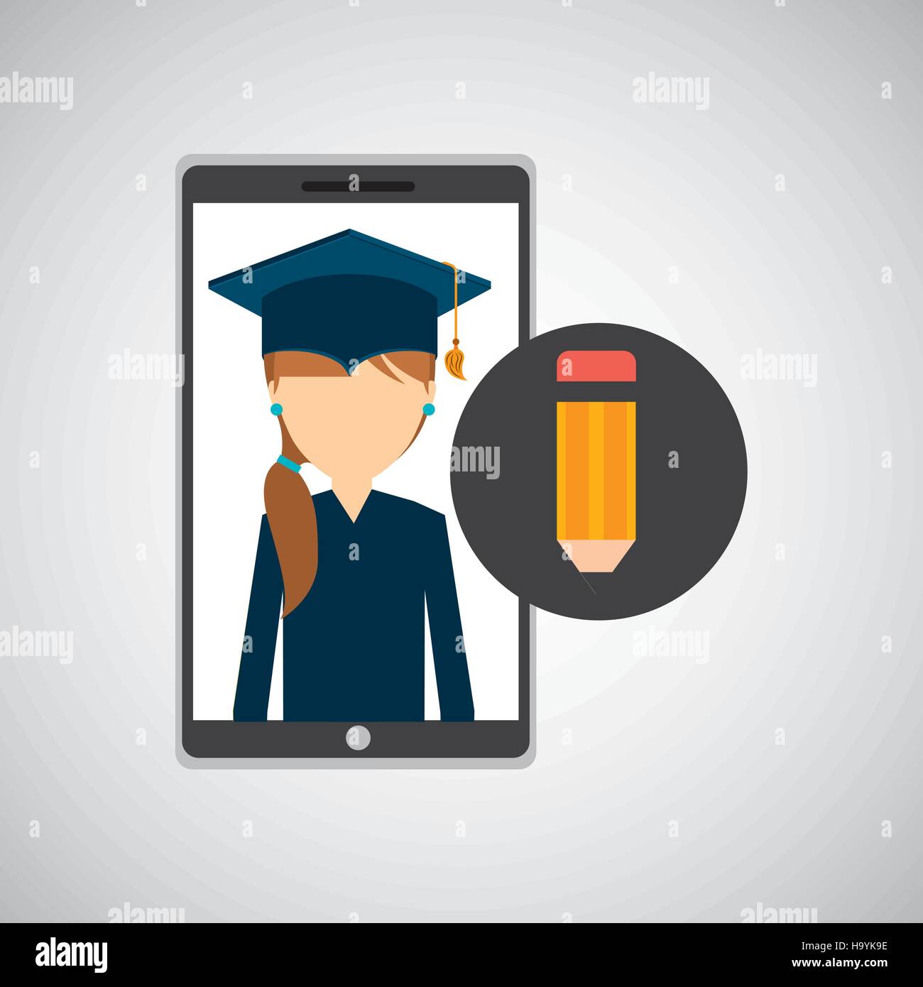 Girl write writing exam Stock Vector Images - Alamy