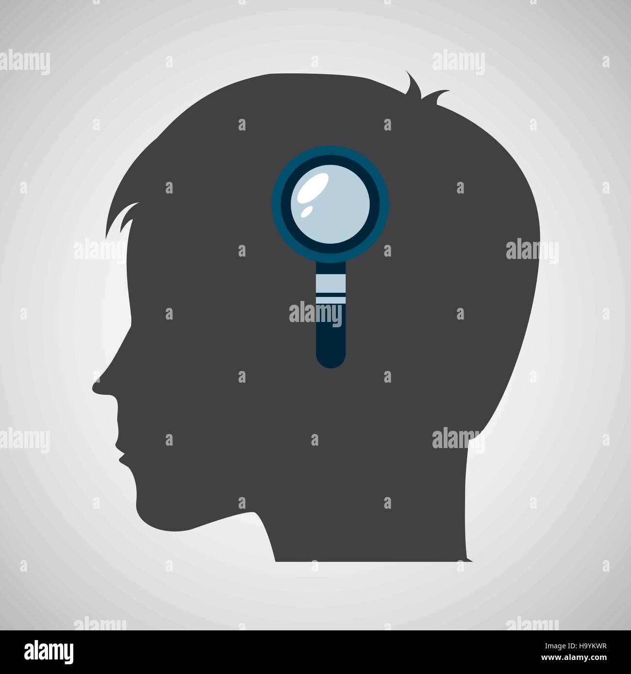 silhouette head boy student searching vector illustration eps 10 Stock ...