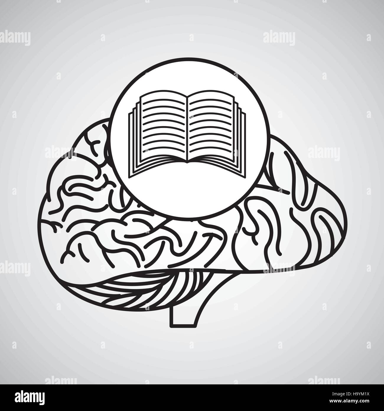 book brain school knowledge vector illustration eps 10 Stock Vector ...