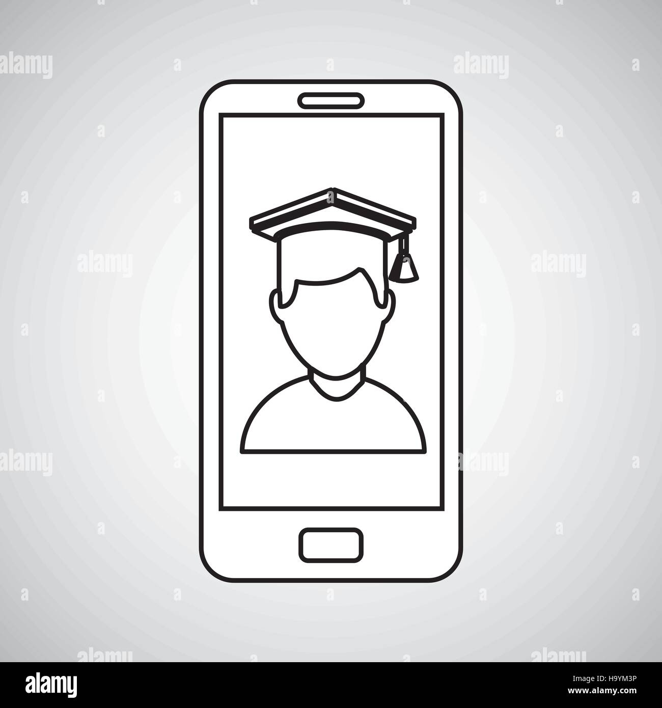 boy student mobile device education vector illustration eps 10 Stock ...