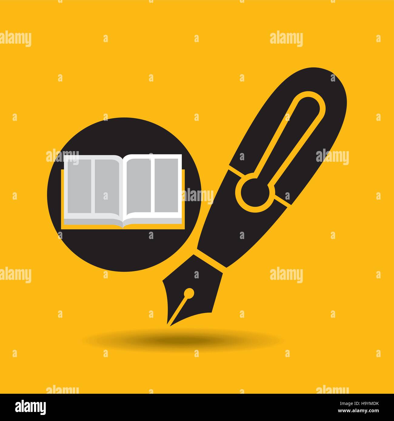education opened book pen writing vector illustration eps 10 Stock ...