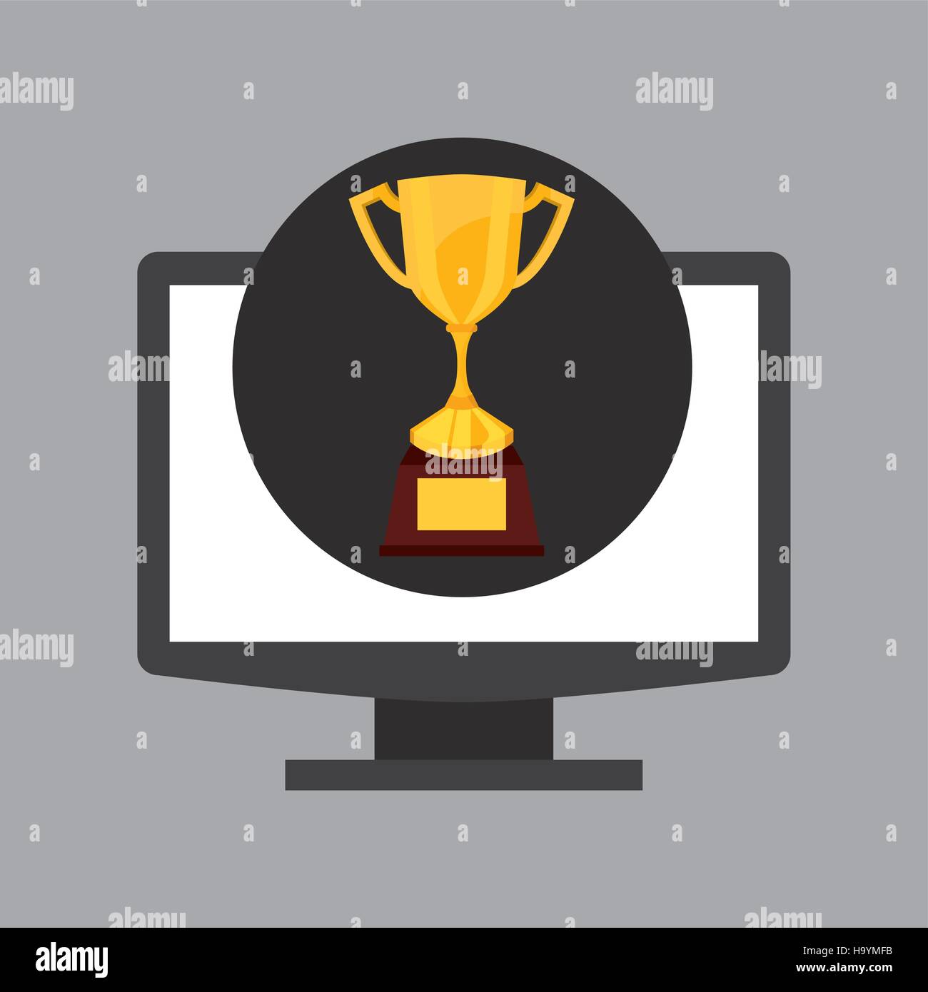 online education technology winner trophy vector illustration eps 10 ...