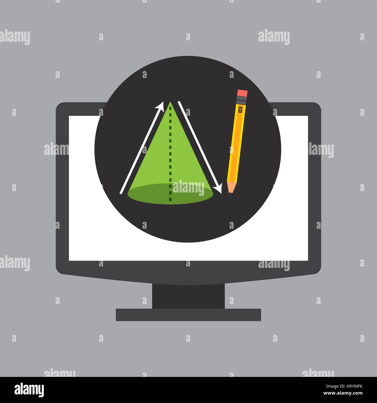 online education technology geometry cone vector illustration eps 10 ...
