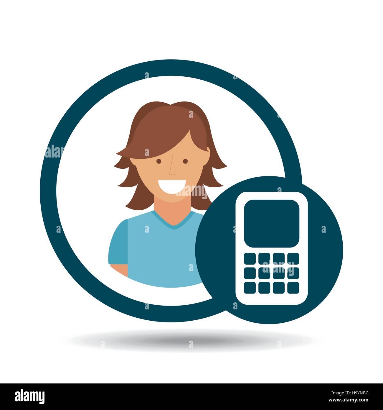 character girl calculator social media concept vector illustration eps ...