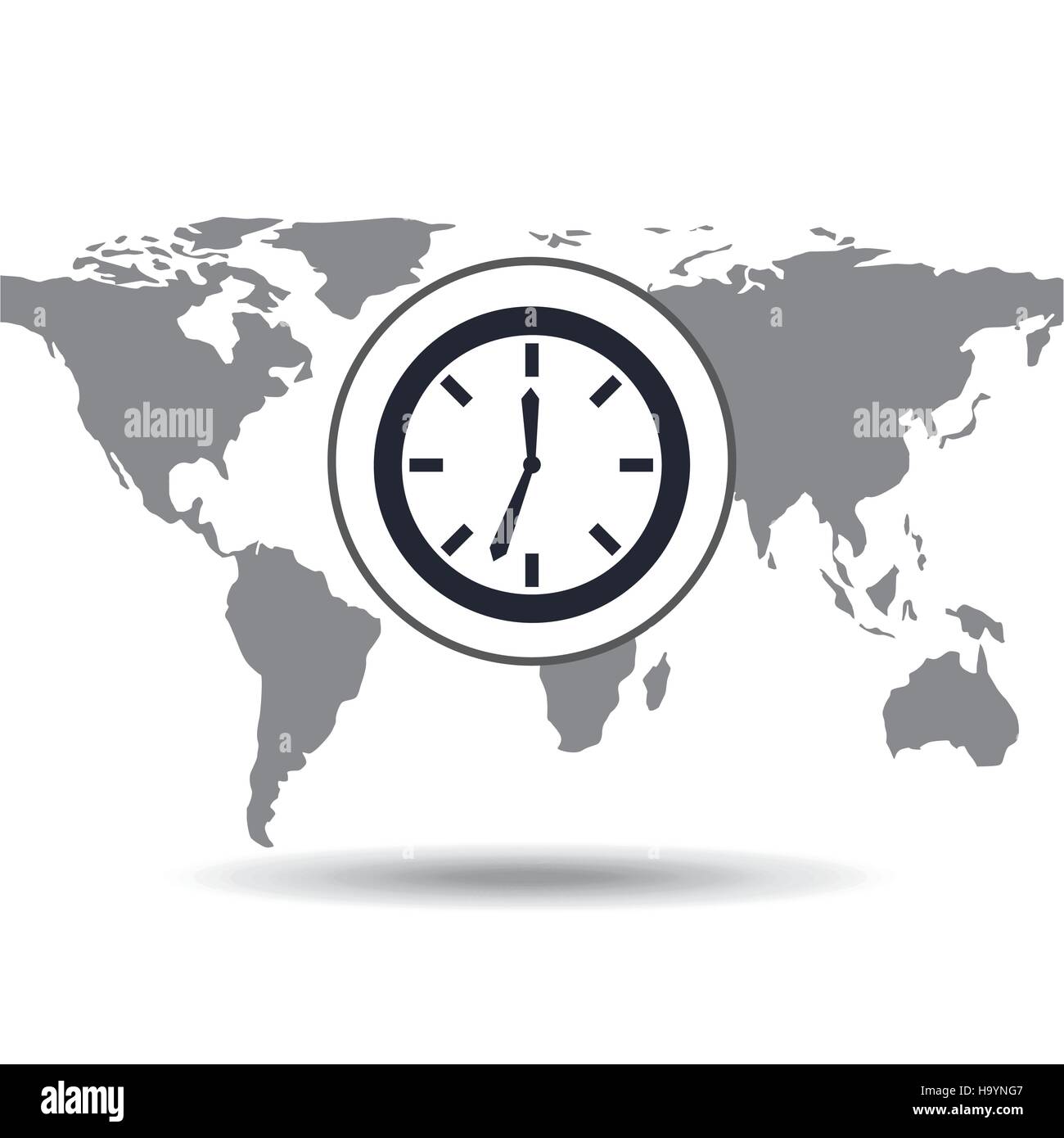 clock time social media world map vector illustration eps 10 Stock ...