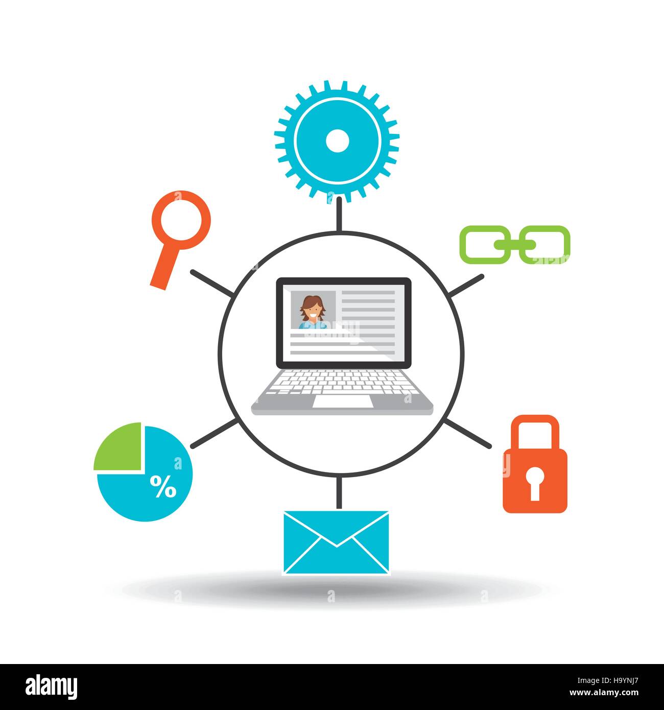 computer technology social media concept vector illustration eps 10 ...