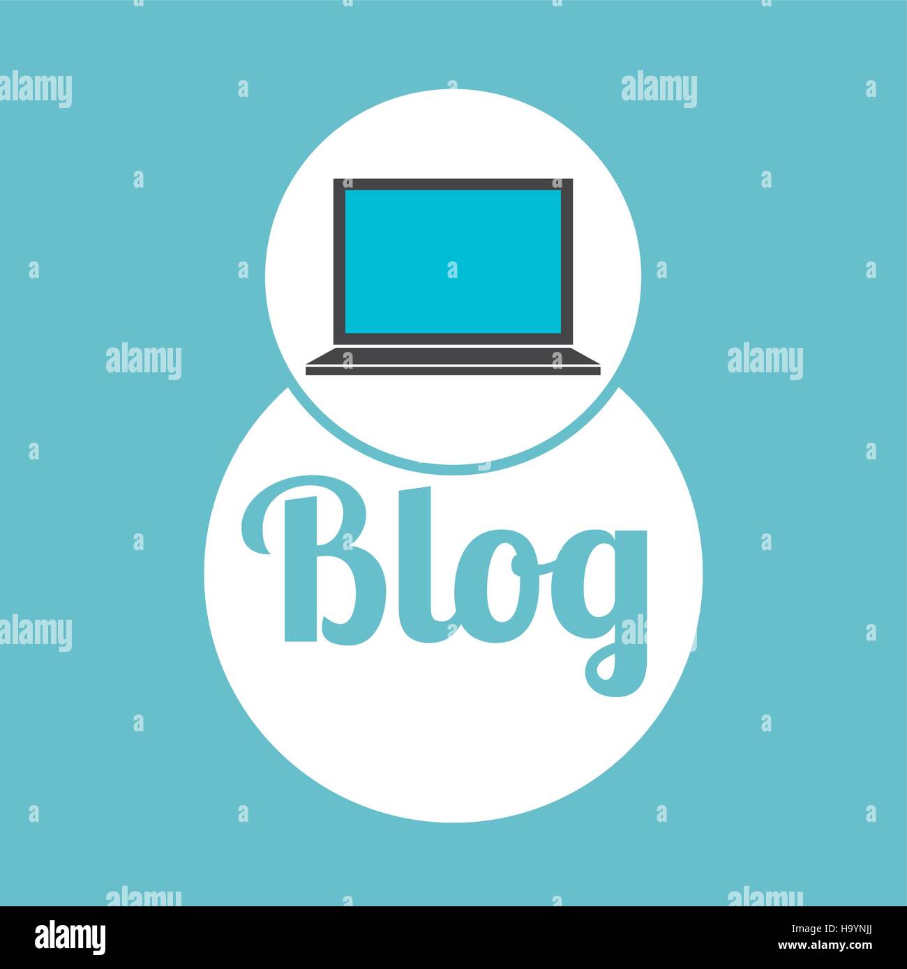 social media laptop blog web vector illustration eps 10 Stock Vector ...