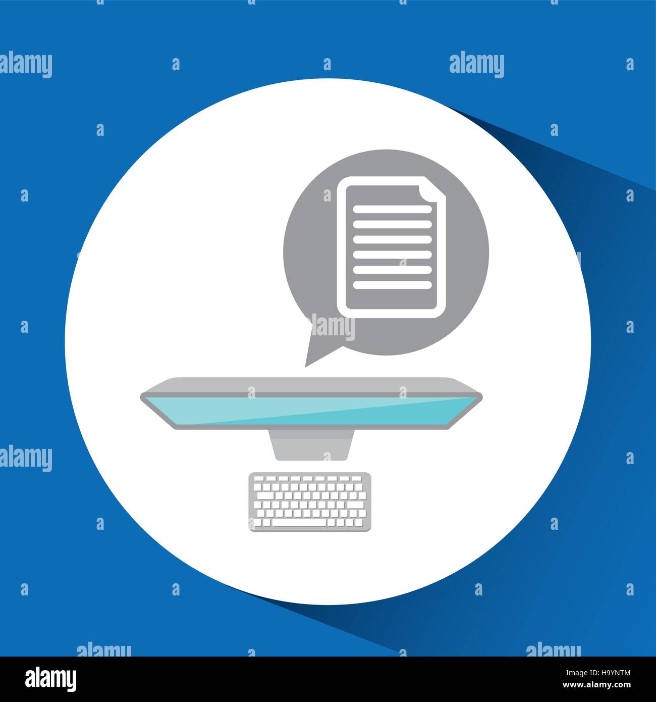 man working computer document media design vector illustration eps 10 ...