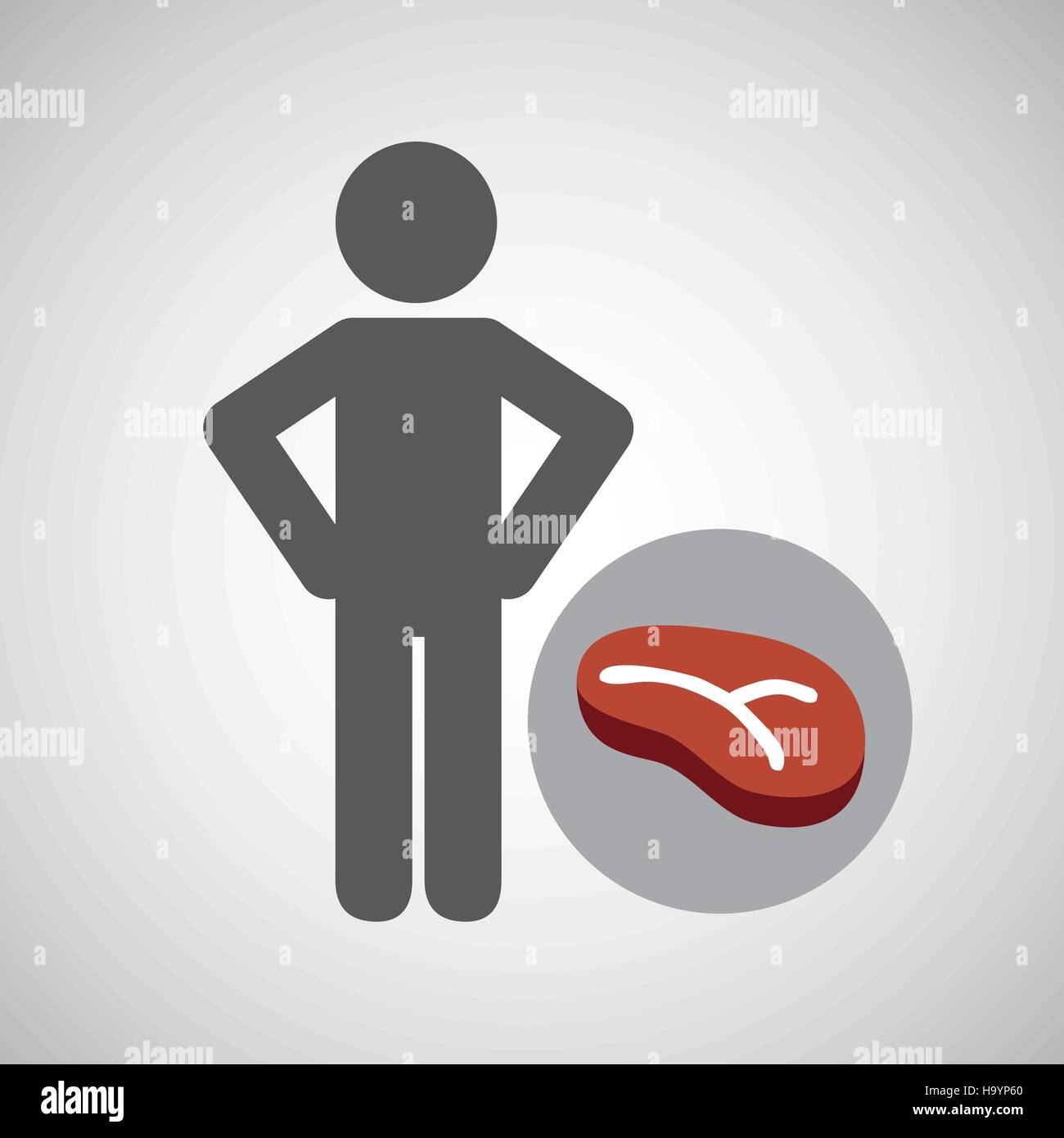 silhouette man meat nutrition healthy vector illustration eps 10 Stock ...