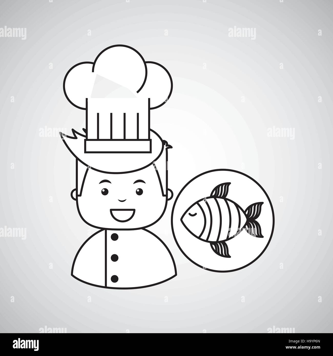 cartoon chef gourmet fresh fish vector illustration eps 10 Stock Vector ...