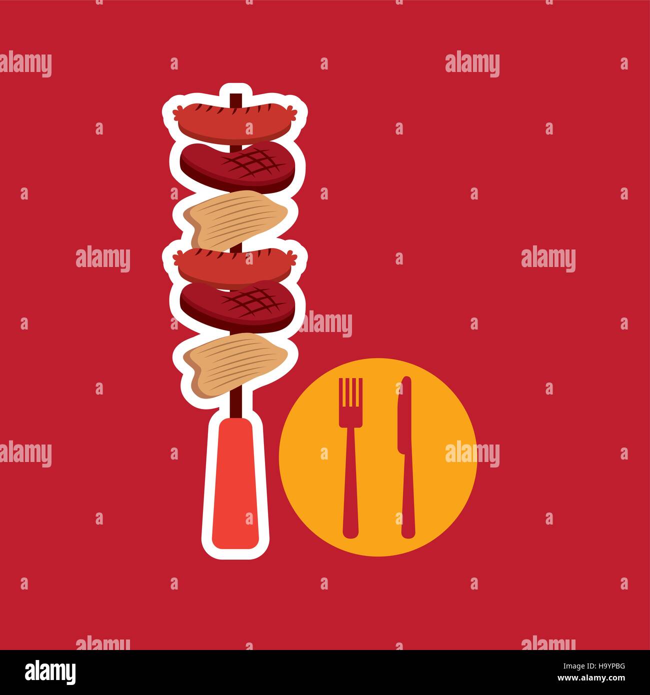 grill fast food concept grilles kebab vector illustration eps 10 Stock ...