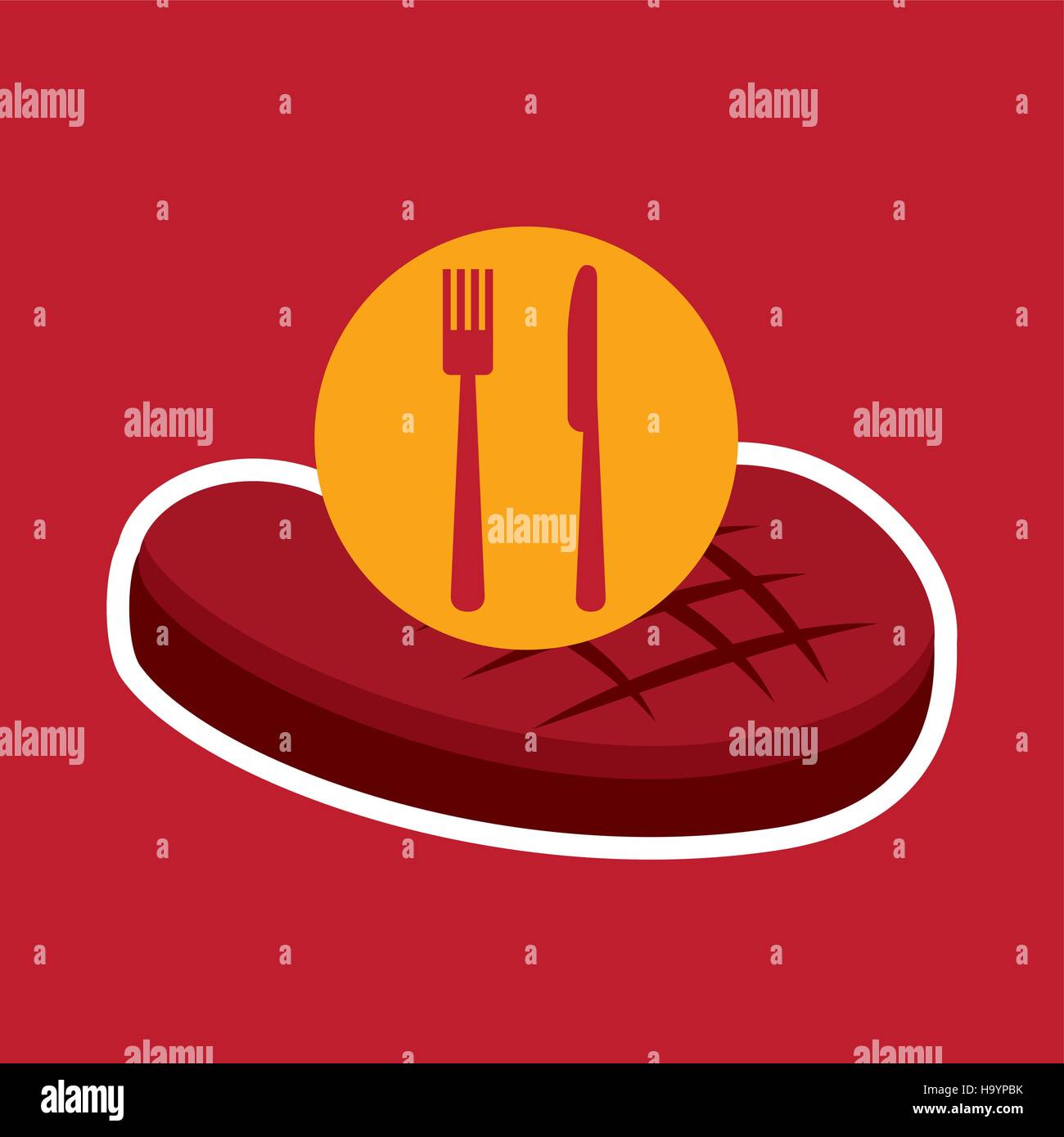 grill fast food concept beef steak vector illustration eps 10 Stock ...