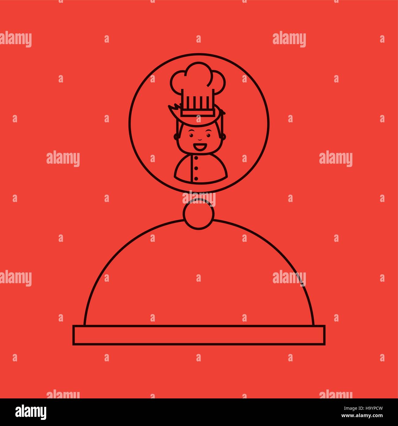 cartoon chef gourmet tray food vector illustration eps 10 Stock Vector ...