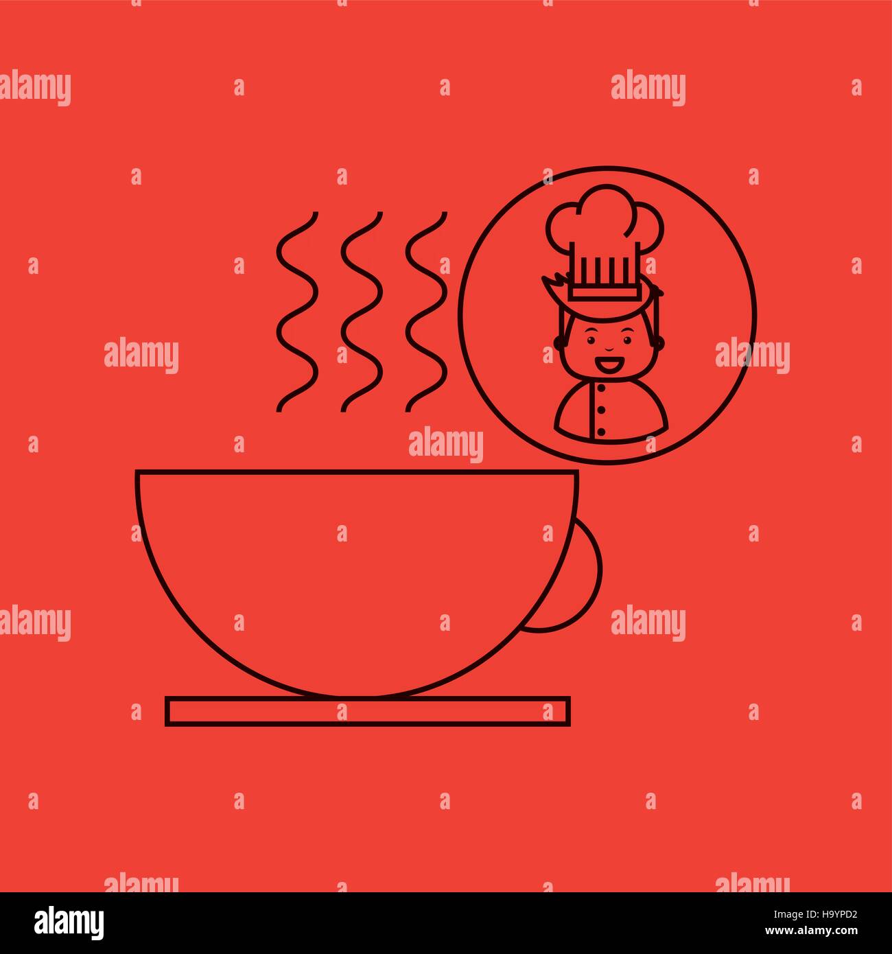 cartoon chef gourmet hot cup coffee vector illustration eps 10 Stock ...