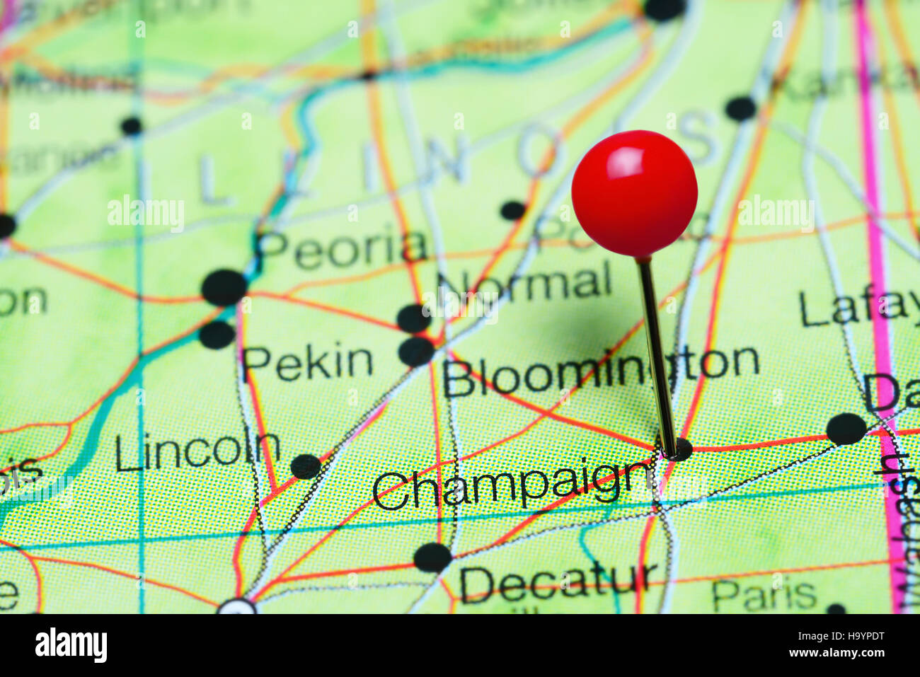 Champaign map hi-res stock photography and images - Alamy