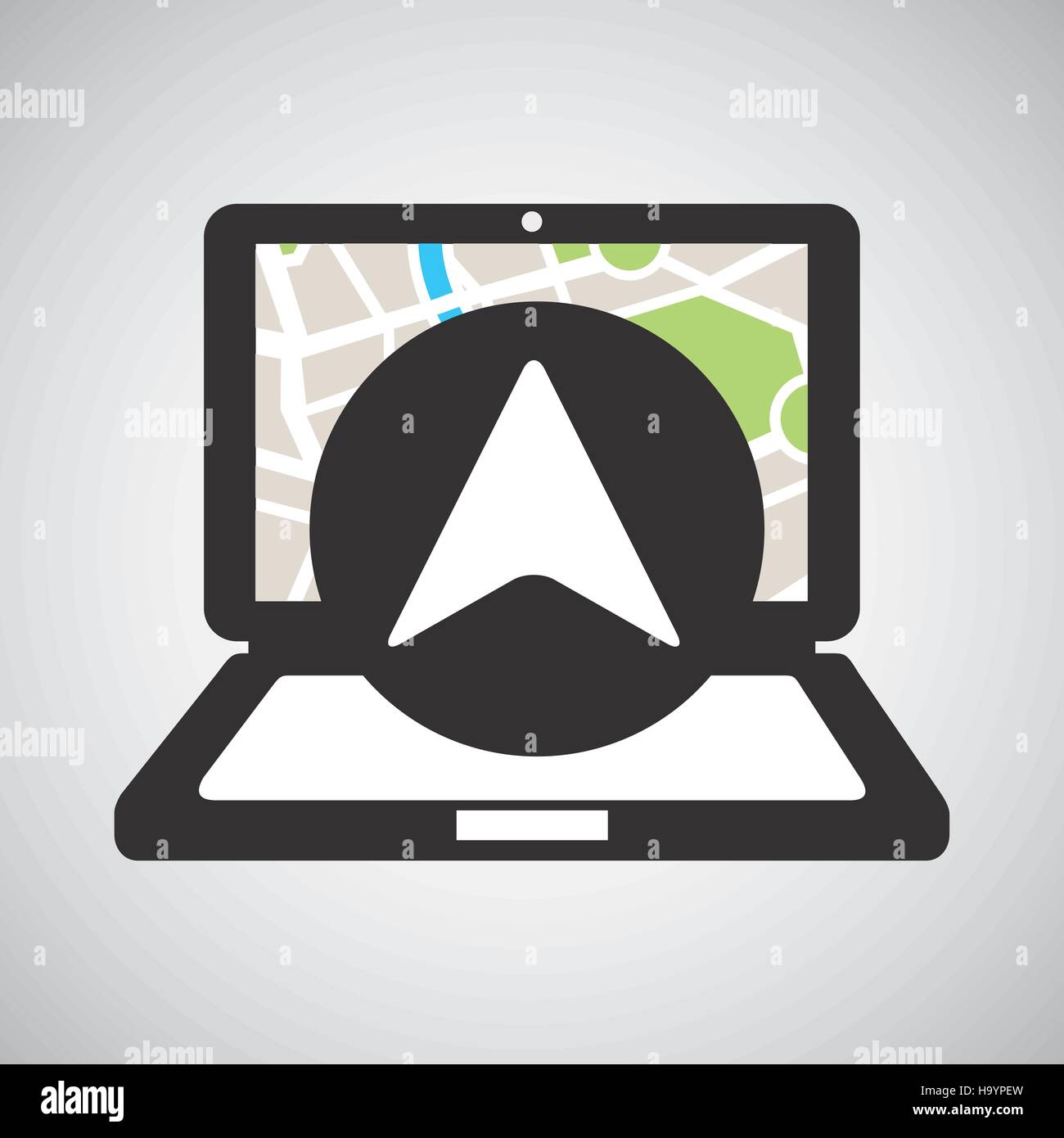 laptop map gps cursor vector illustration eps 10 Stock Vector Image ...