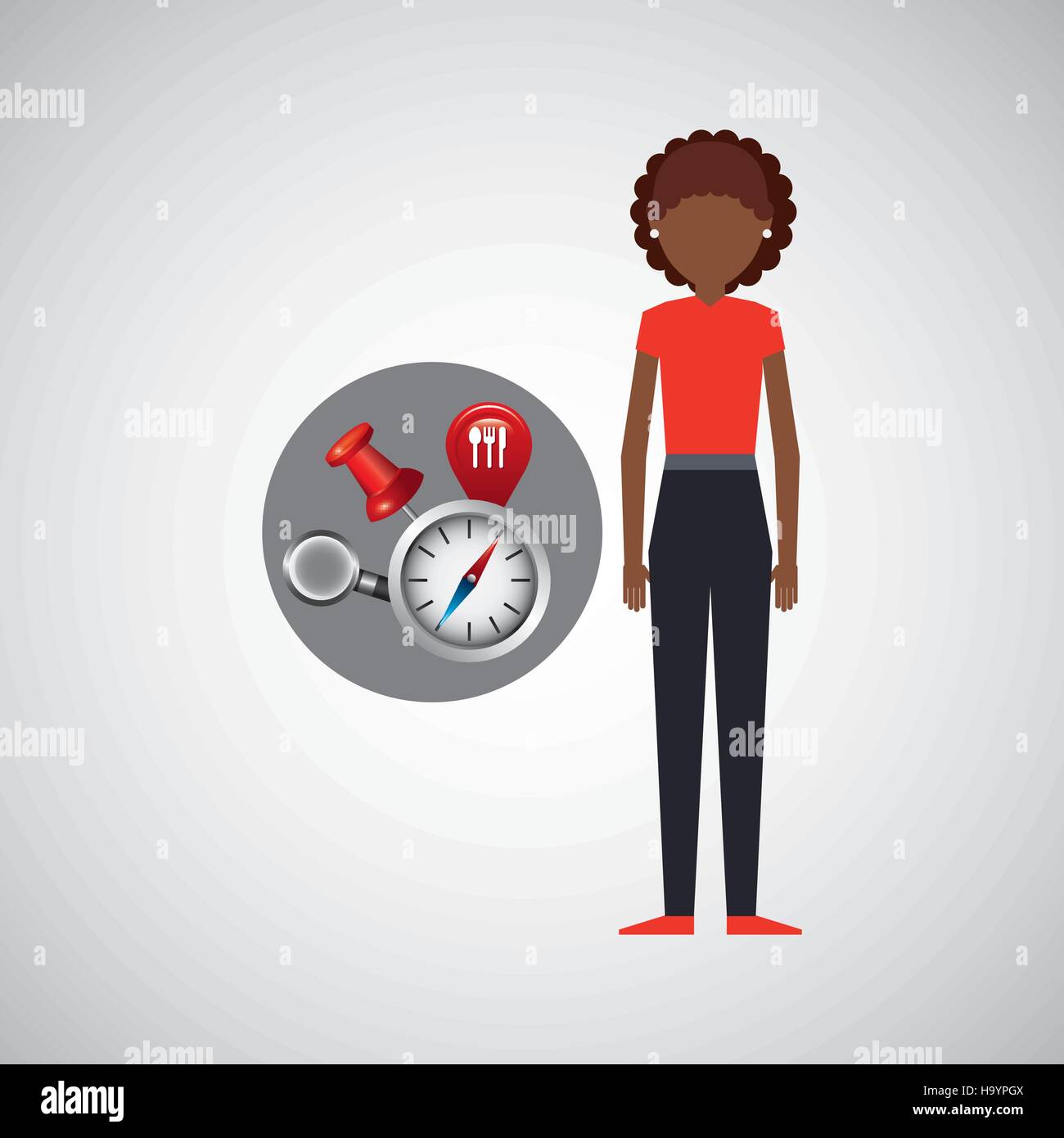 afroamerican character navigation elements concept vector illustration ...
